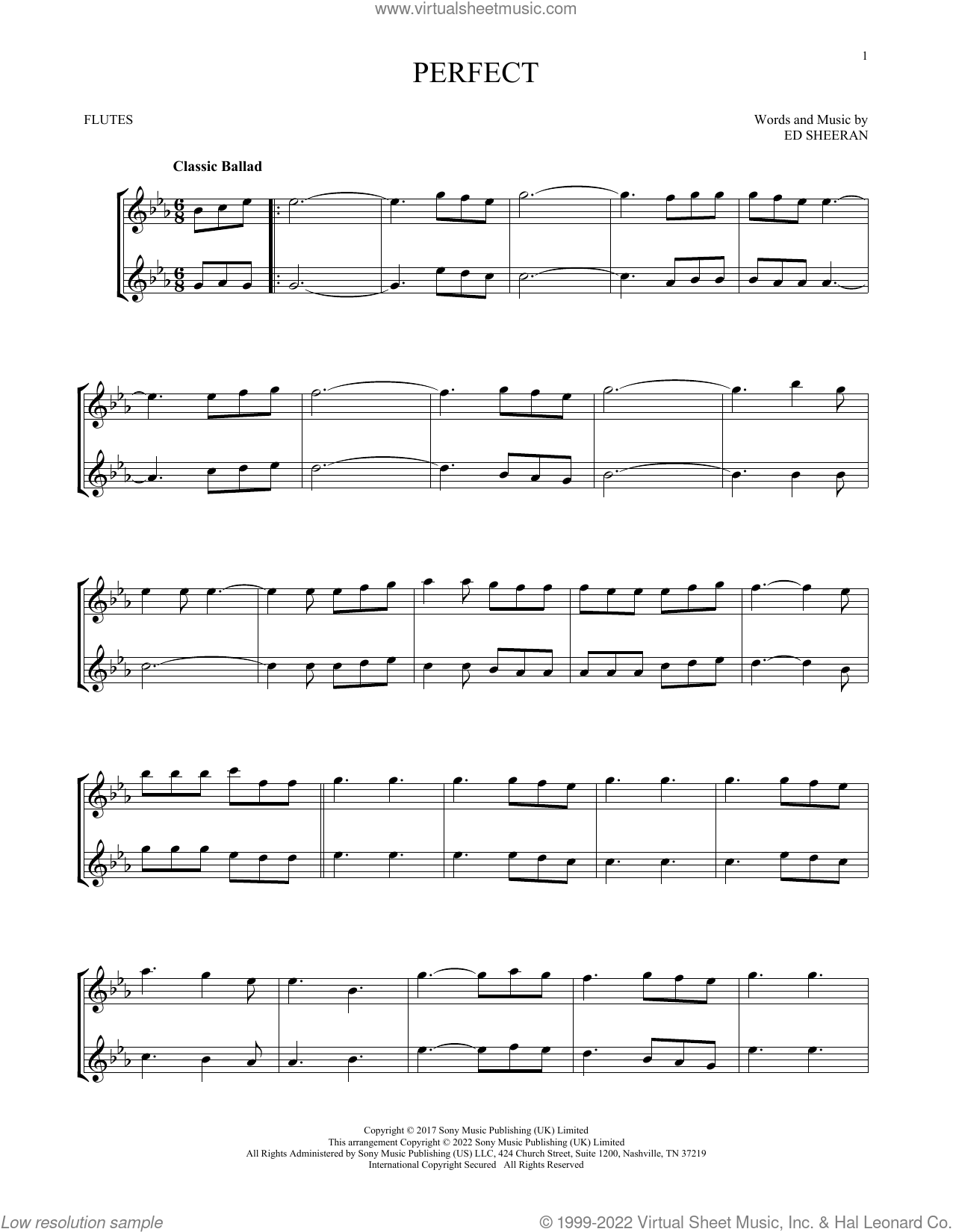 Perfect sheet music for two flutes (duets) (PDF-interactive)