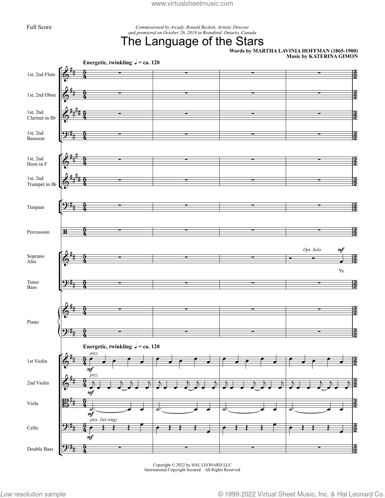 Language of the Stars (Full Orchestra) sheet music (complete collection ...