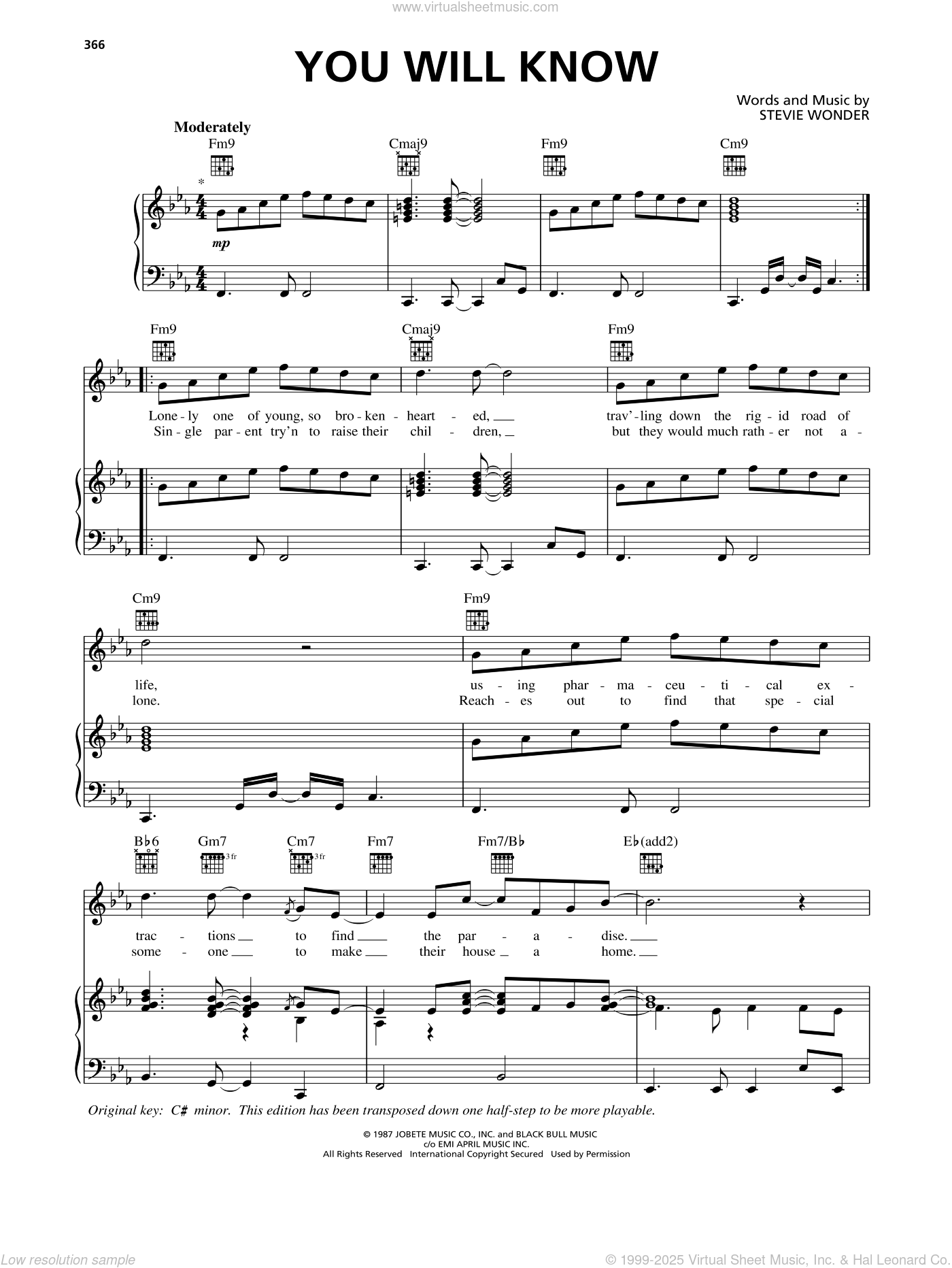 You Will Know sheet music for voice, piano or guitar (PDF)