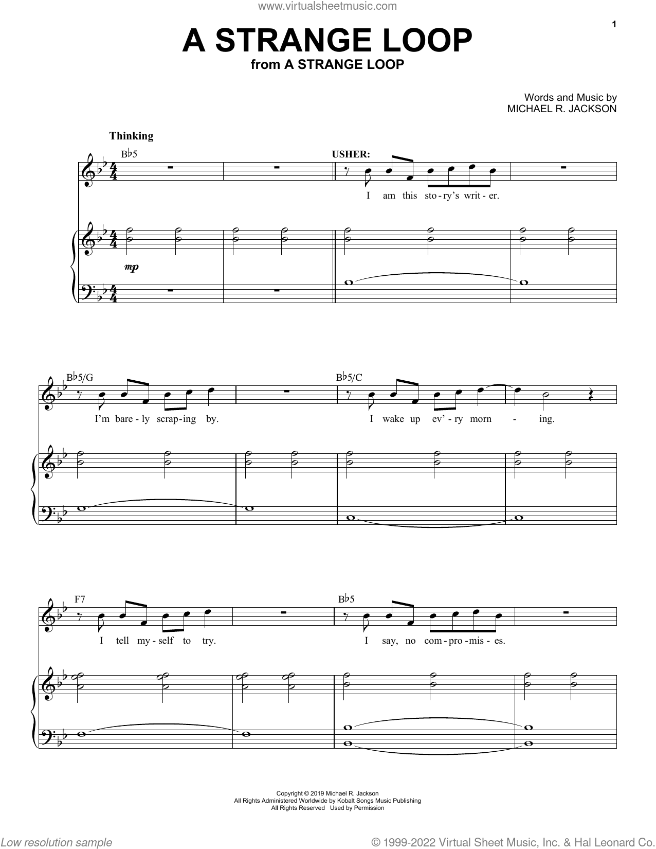 A Strange Loop sheet music for voice and piano (PDF-interactive)