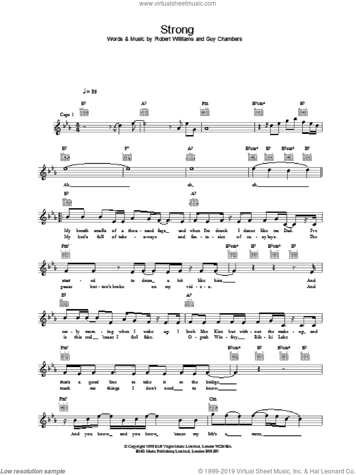 Strong sheet music for voice and other instruments (fake book)