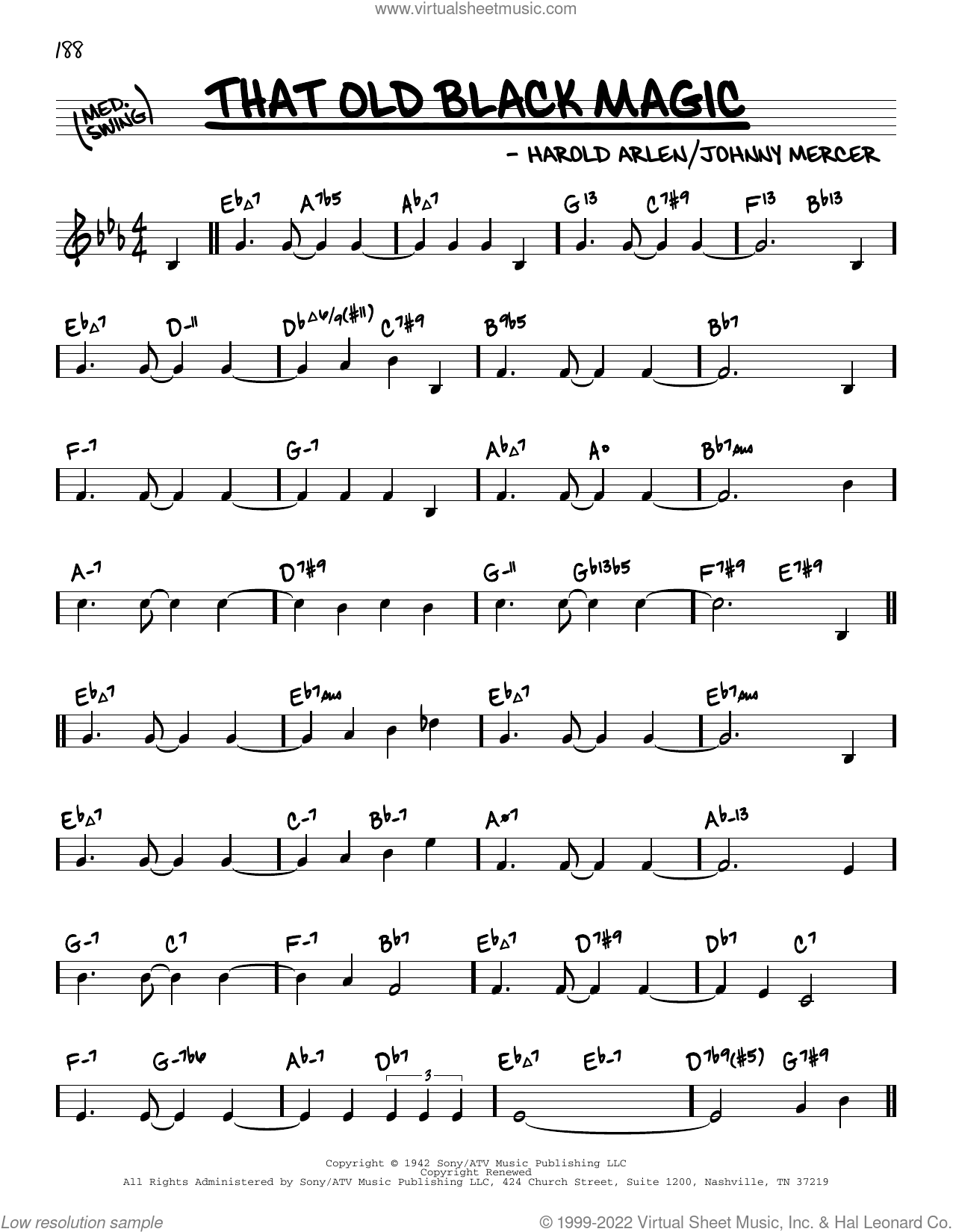 That Old Black Magic (arr. David Hazeltine) sheet music (real book ...