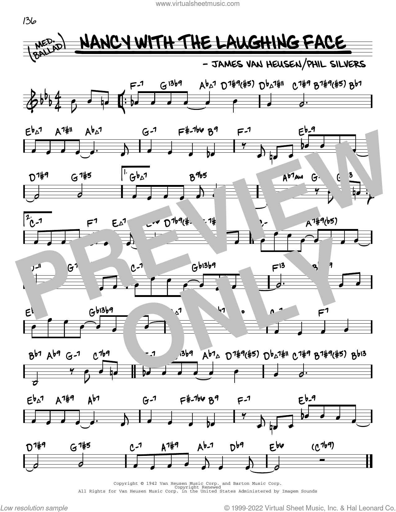 Nancy With The Laughing Face (arr. David Hazeltine) sheet music (real book)