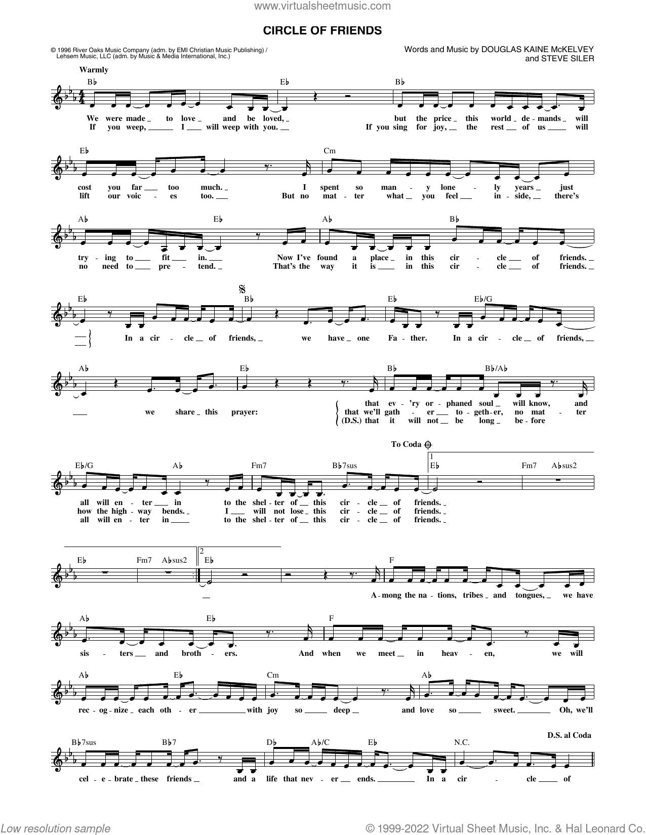 Circle Of Friends sheet music (fake book) (PDF)
