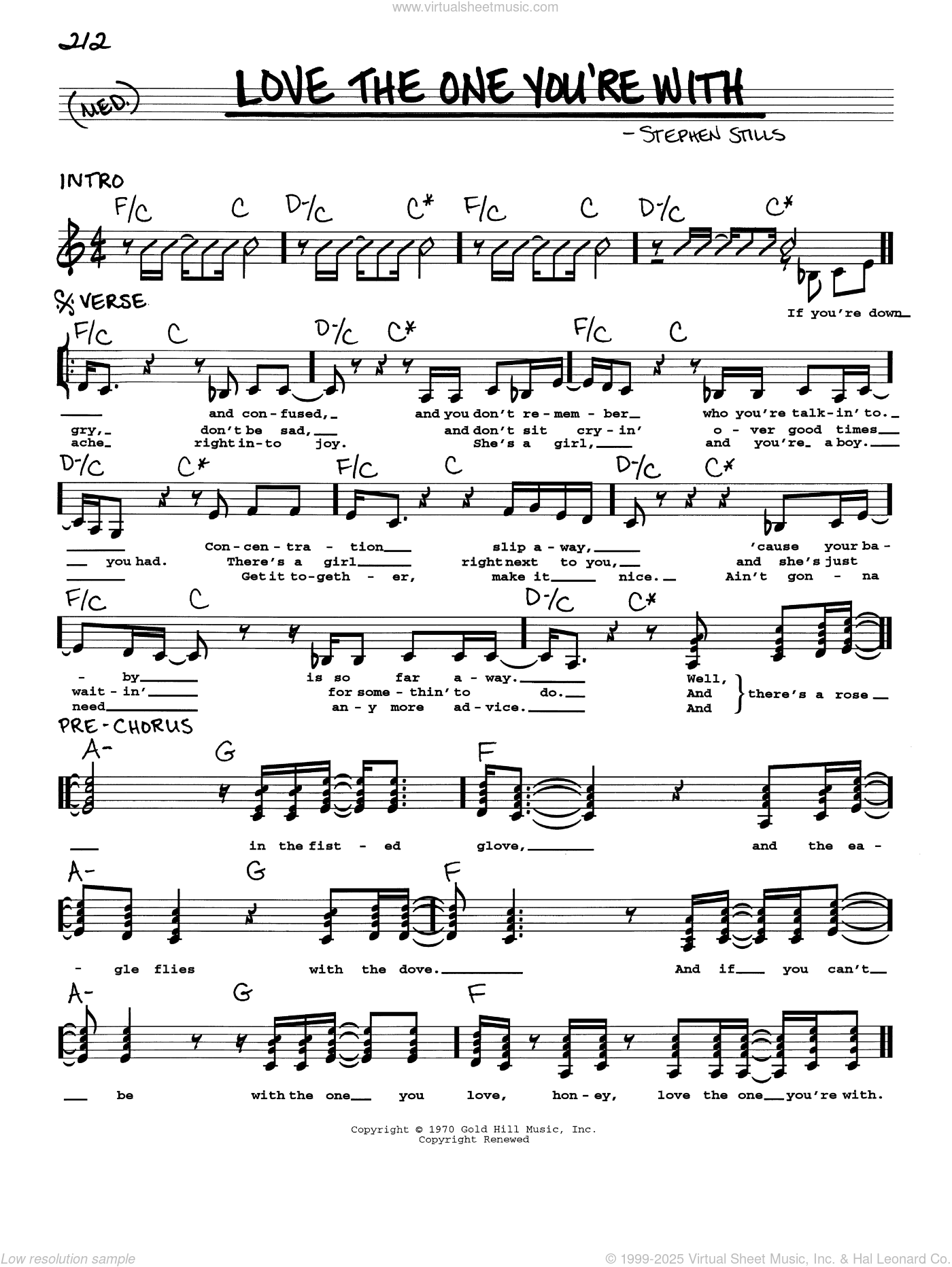 Love The One You're With sheet music (real book with lyrics)