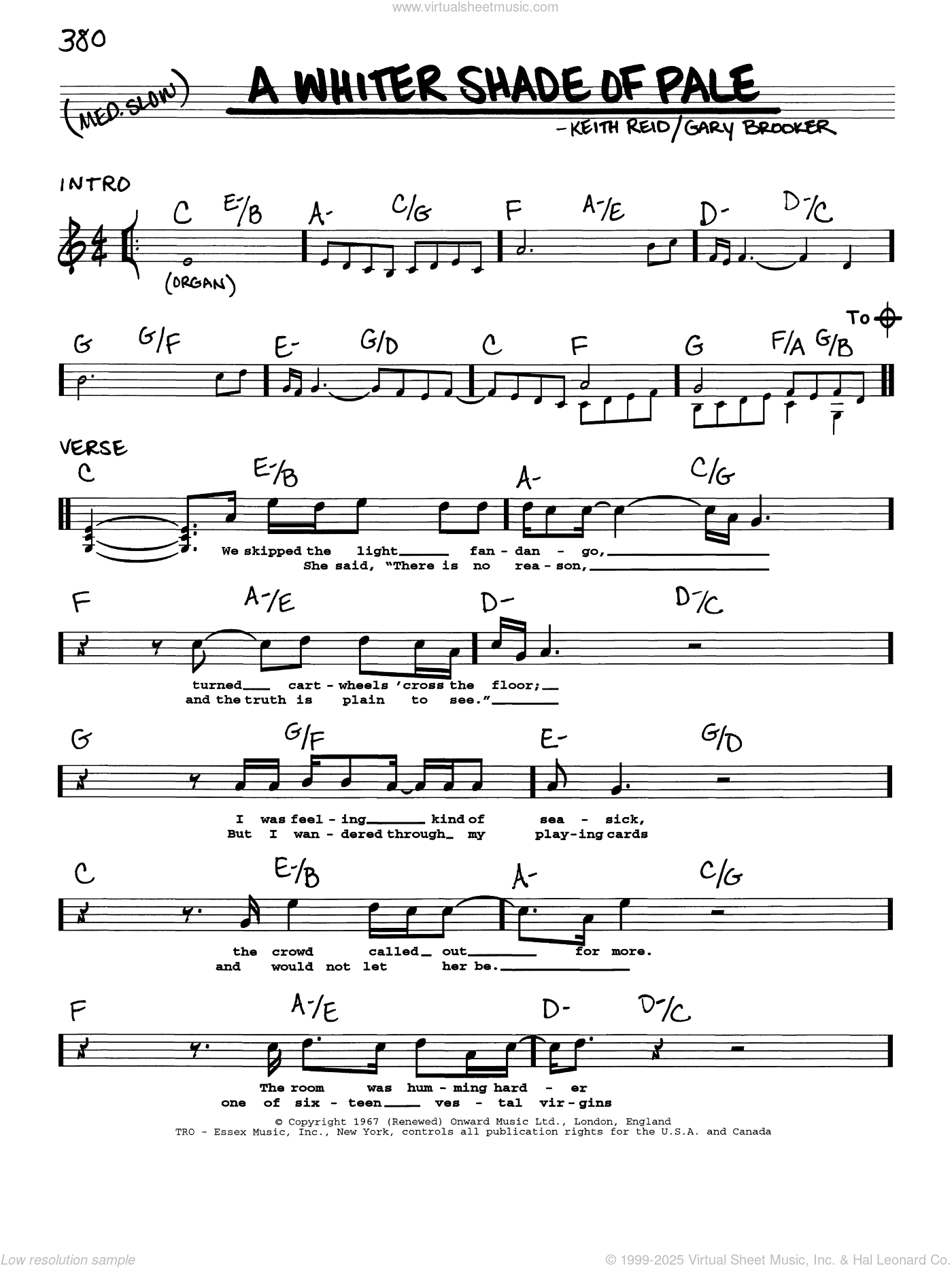 A Whiter Shade Of Pale sheet music (real book with lyrics) (PDF)
