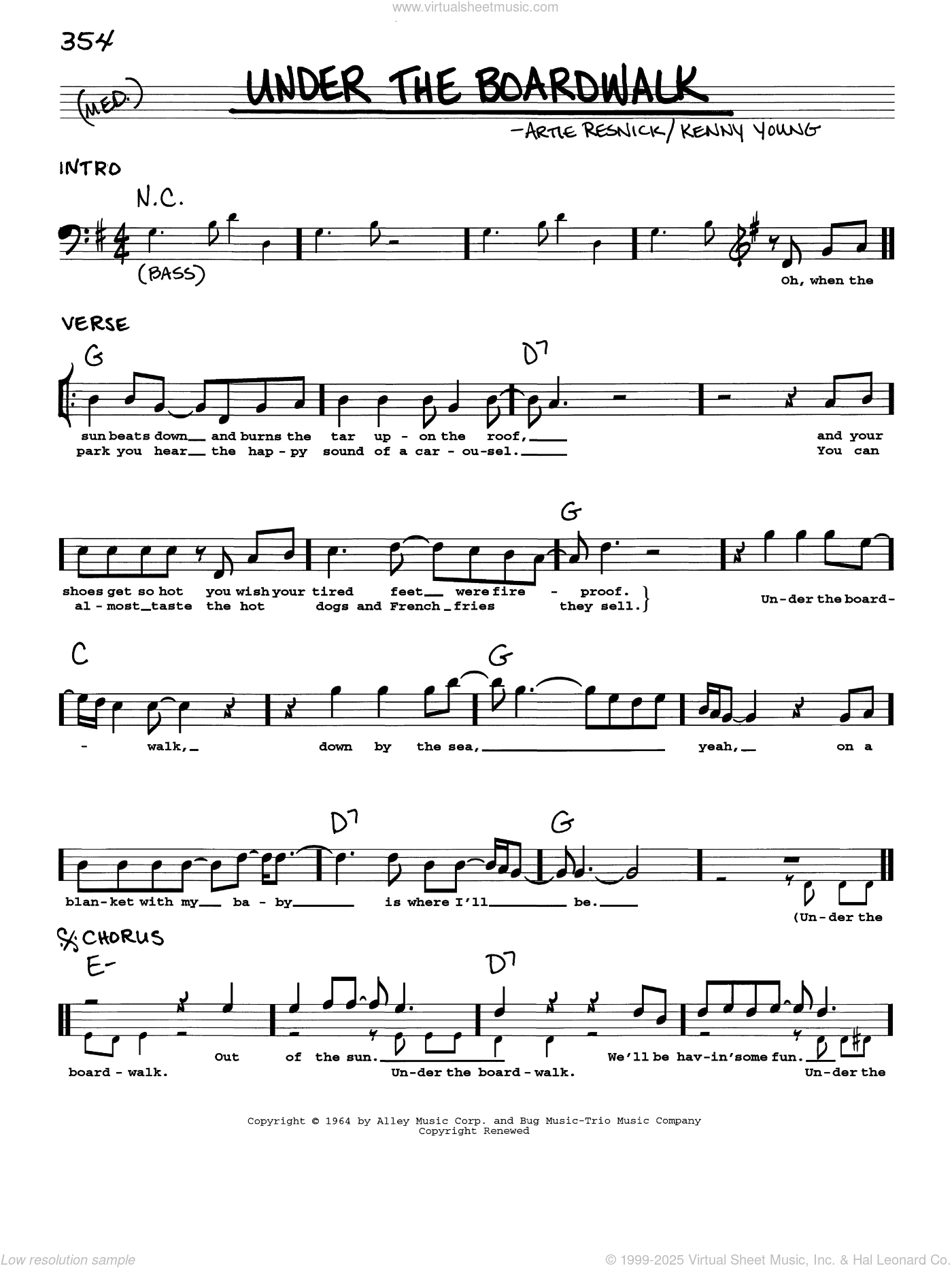 Under The Boardwalk sheet music (real book with lyrics) (PDF)