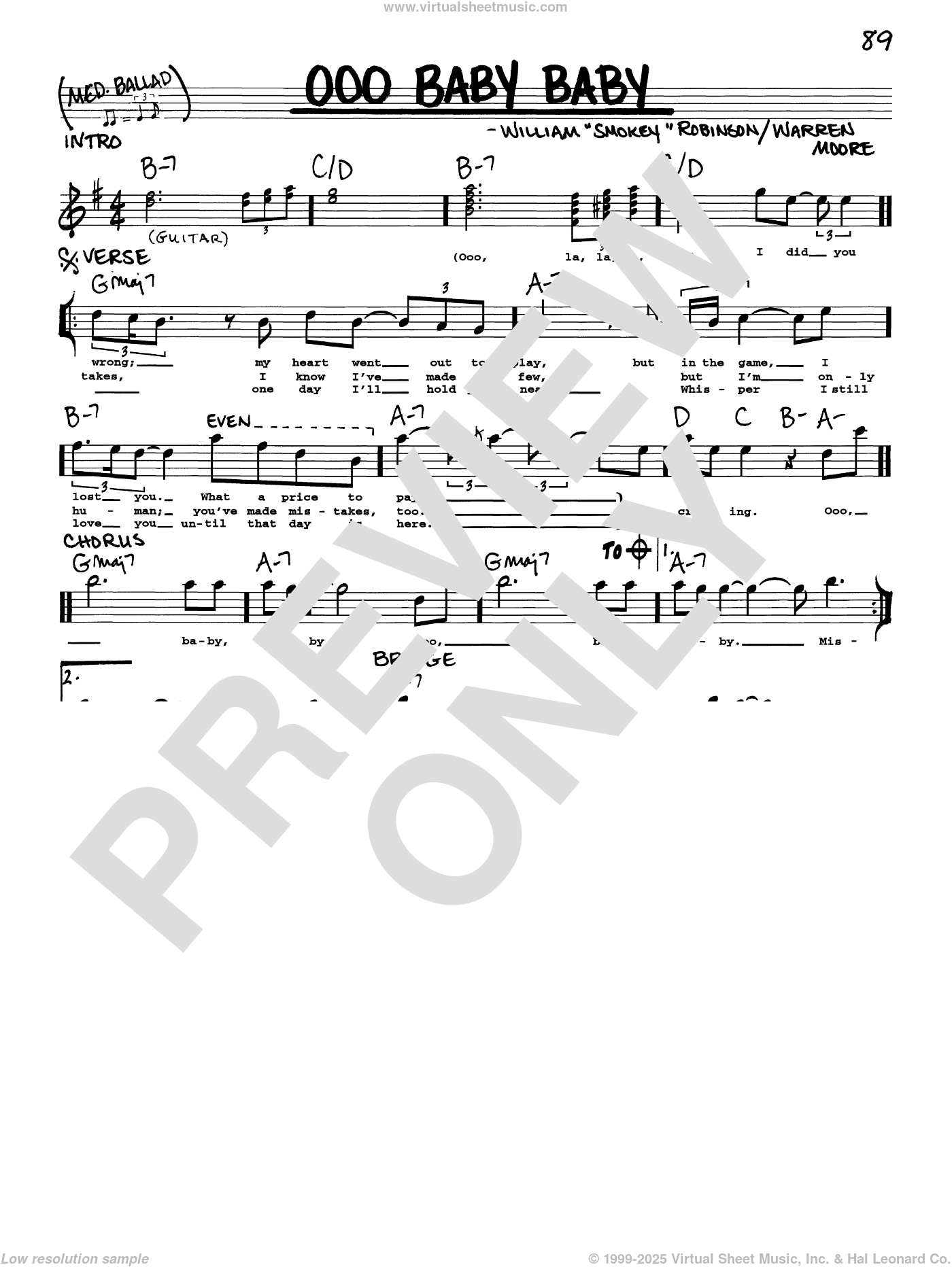 Ooo Baby Baby sheet music (real book with lyrics) (PDF)