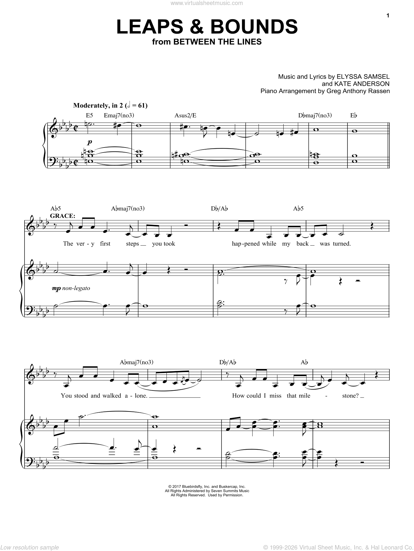 Leaps and Bounds (from Between The Lines) sheet music for voice and piano