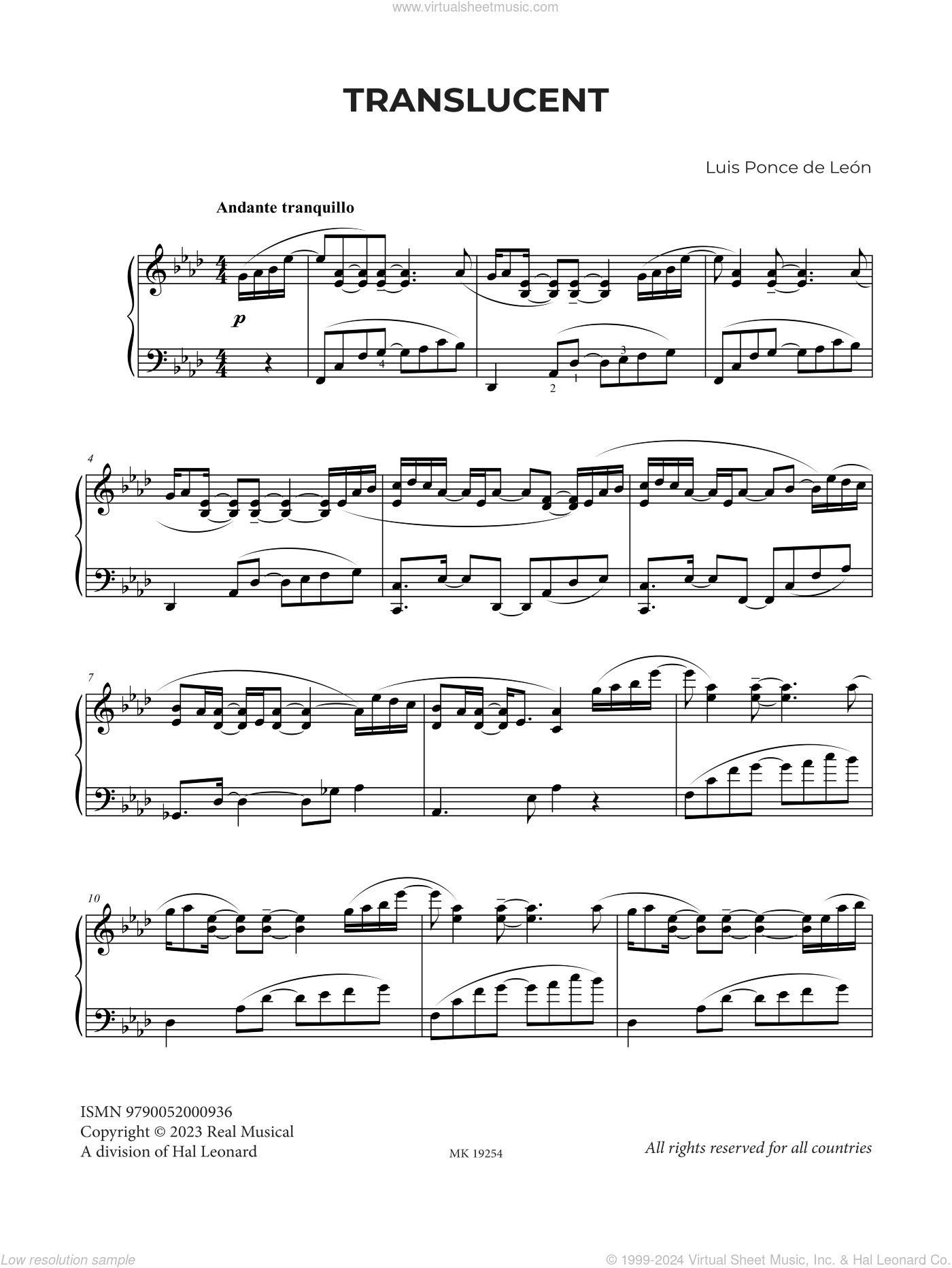 Translucent sheet music for piano solo (PDF)