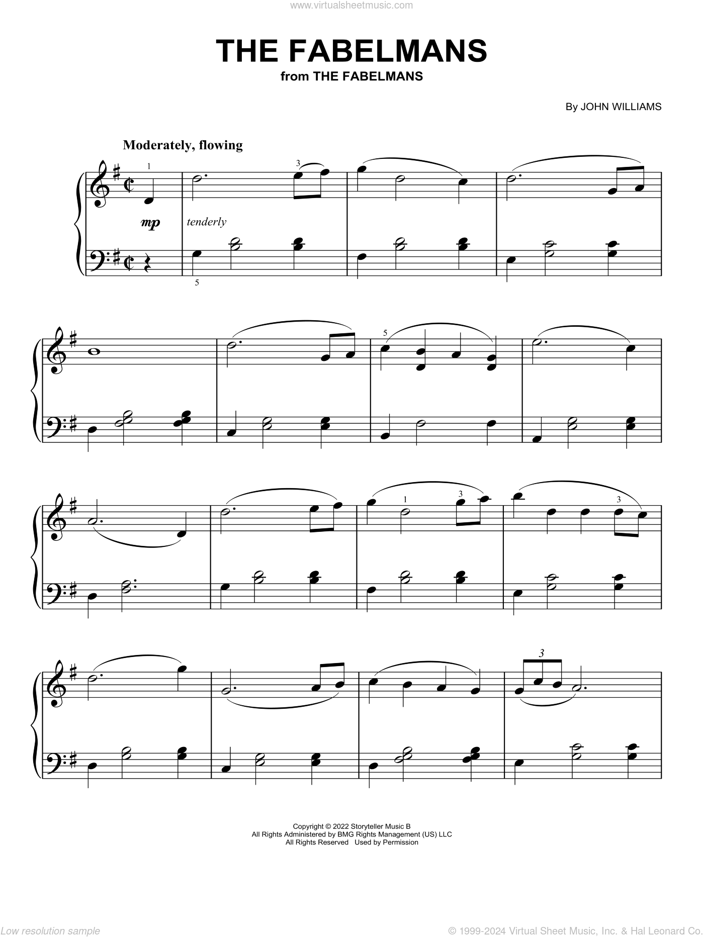 The Fabelmans sheet music for piano solo (PDF-interactive)
