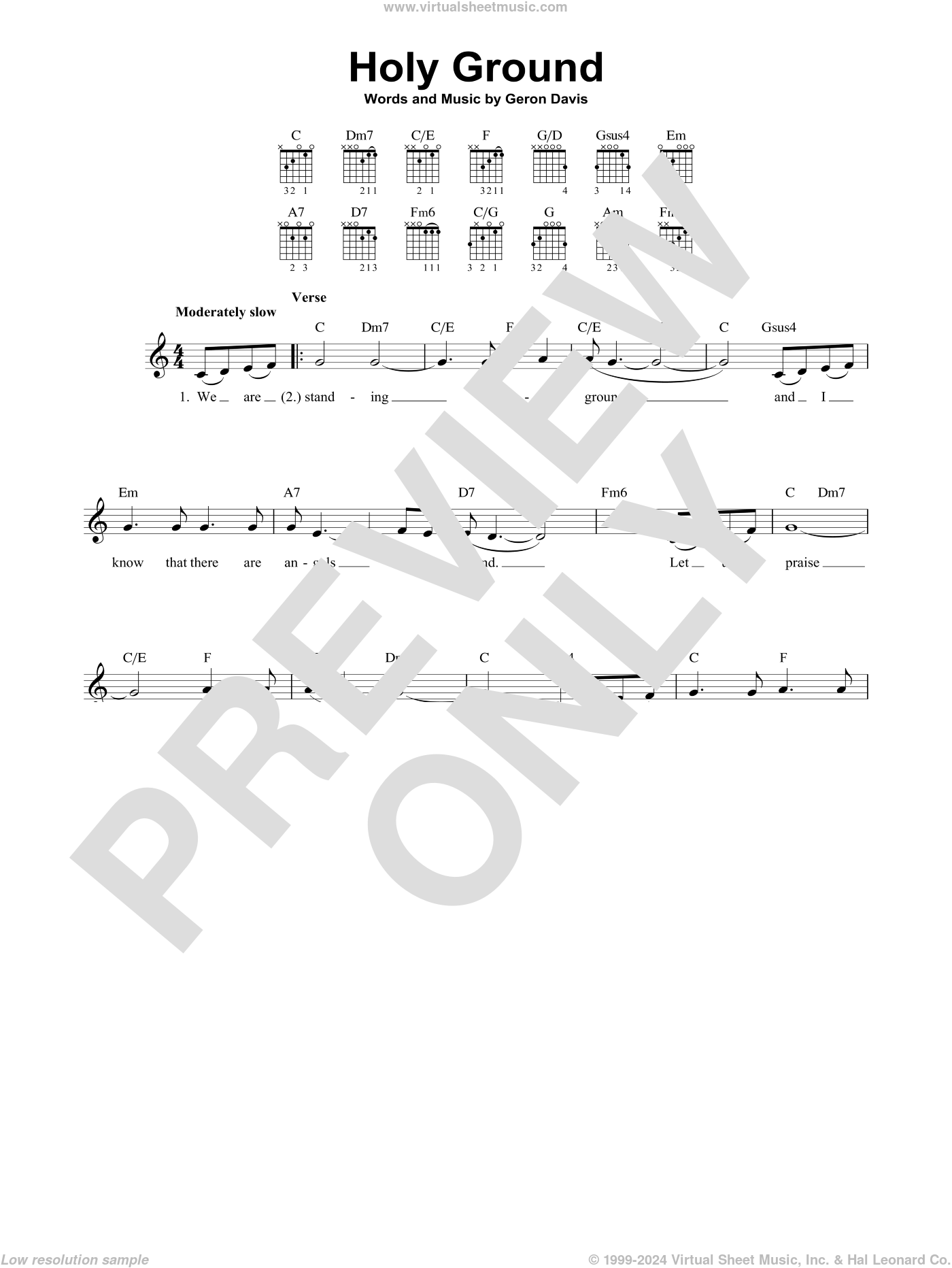Holy Ground sheet music for guitar solo (chords) (PDF)