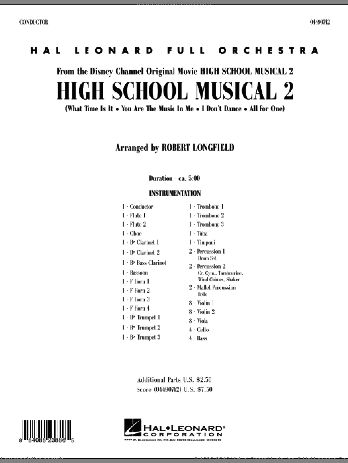 High School Musical 2 sheet music (complete collection) for full orchestra