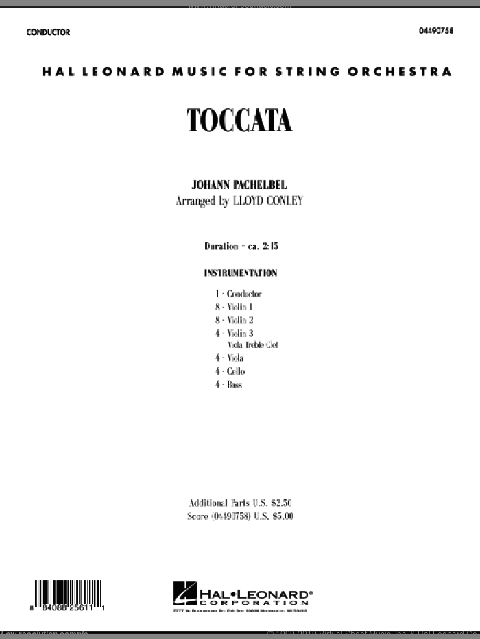 Toccata sheet music (complete collection) for orchestra (PDF)