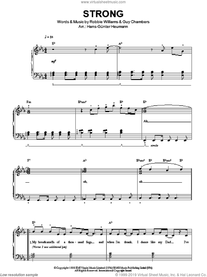 Strong sheet music for piano solo (PDF)