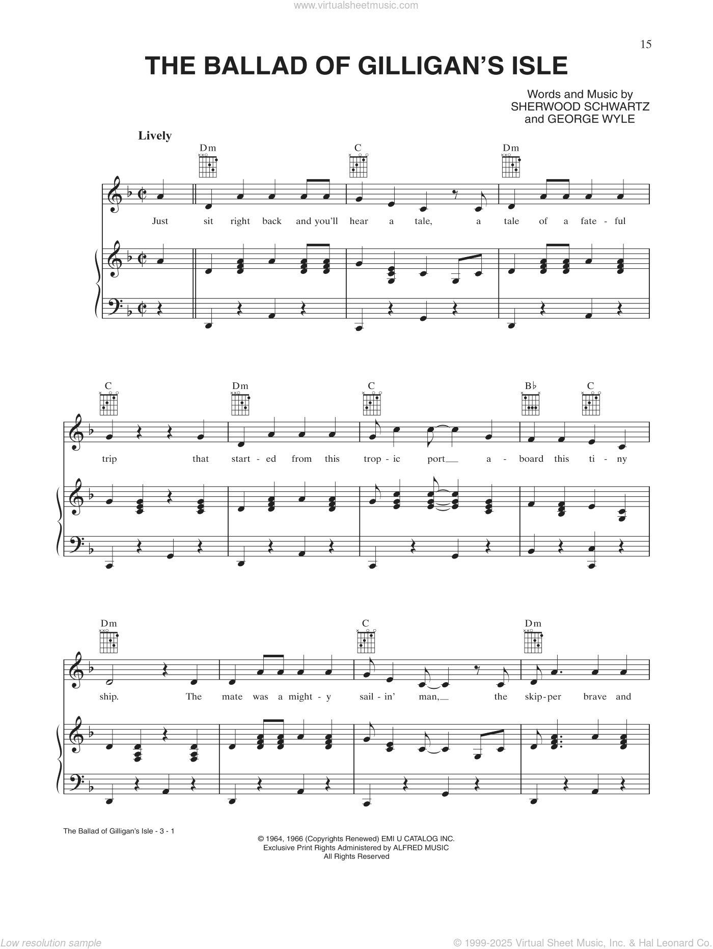 The Ballad of Gilligan's Isle (from Gilligan's Island) sheet music for ...