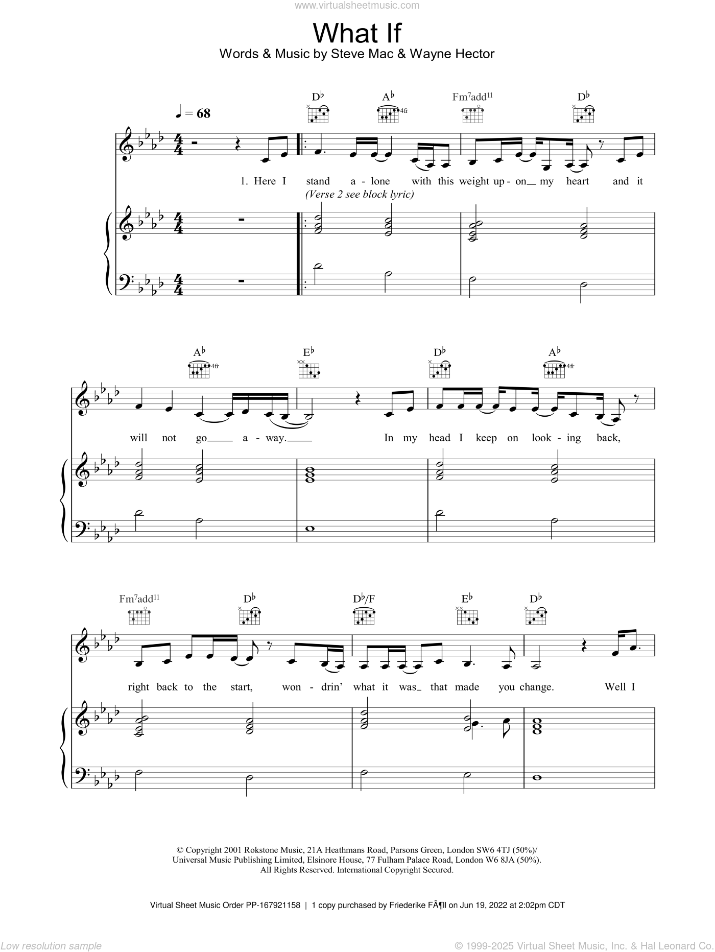 Kate Winslet: What If sheet music for voice, piano or guitar