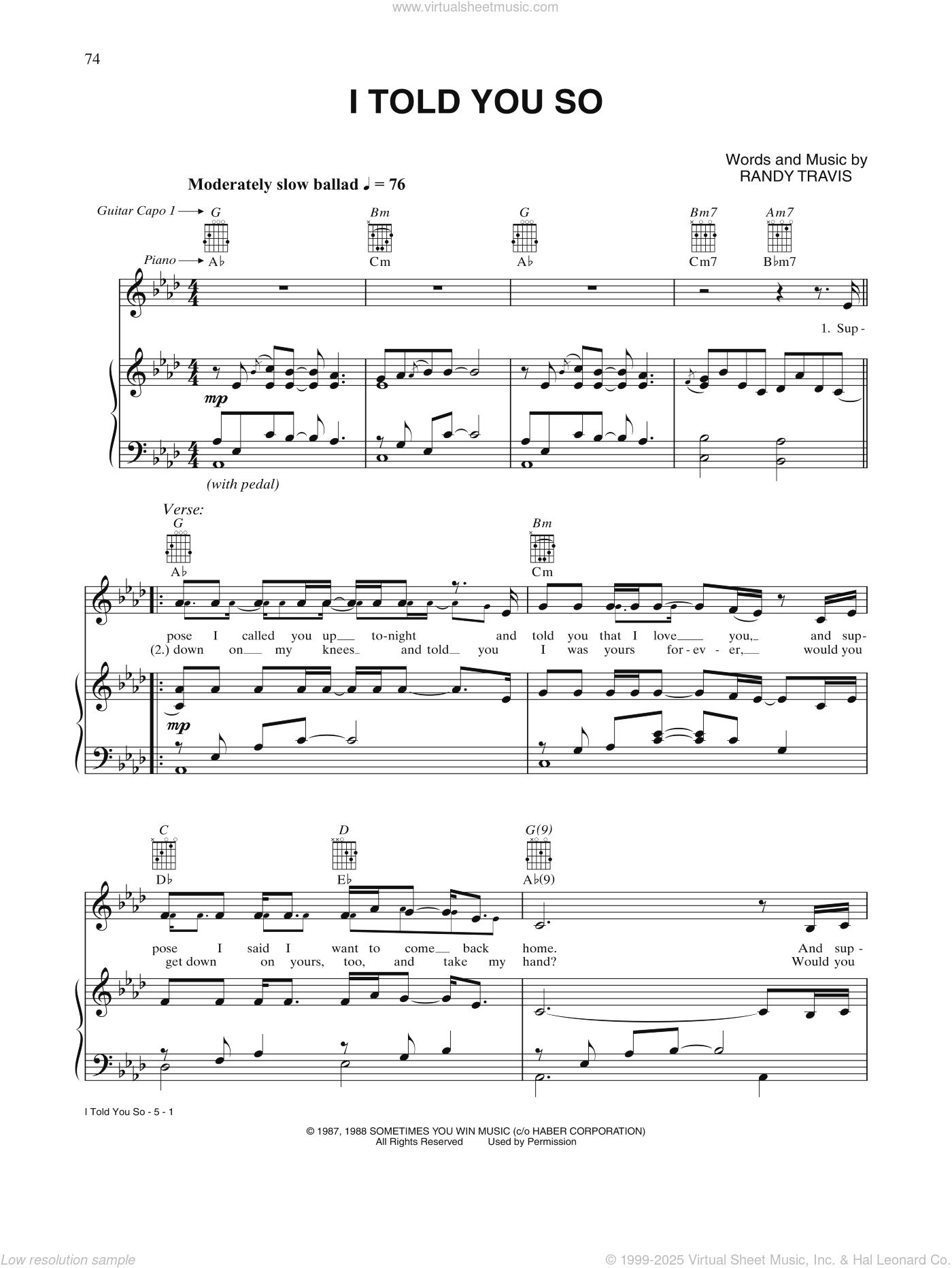 Carrie Underwood: I Told You So sheet music for voice, piano or guitar