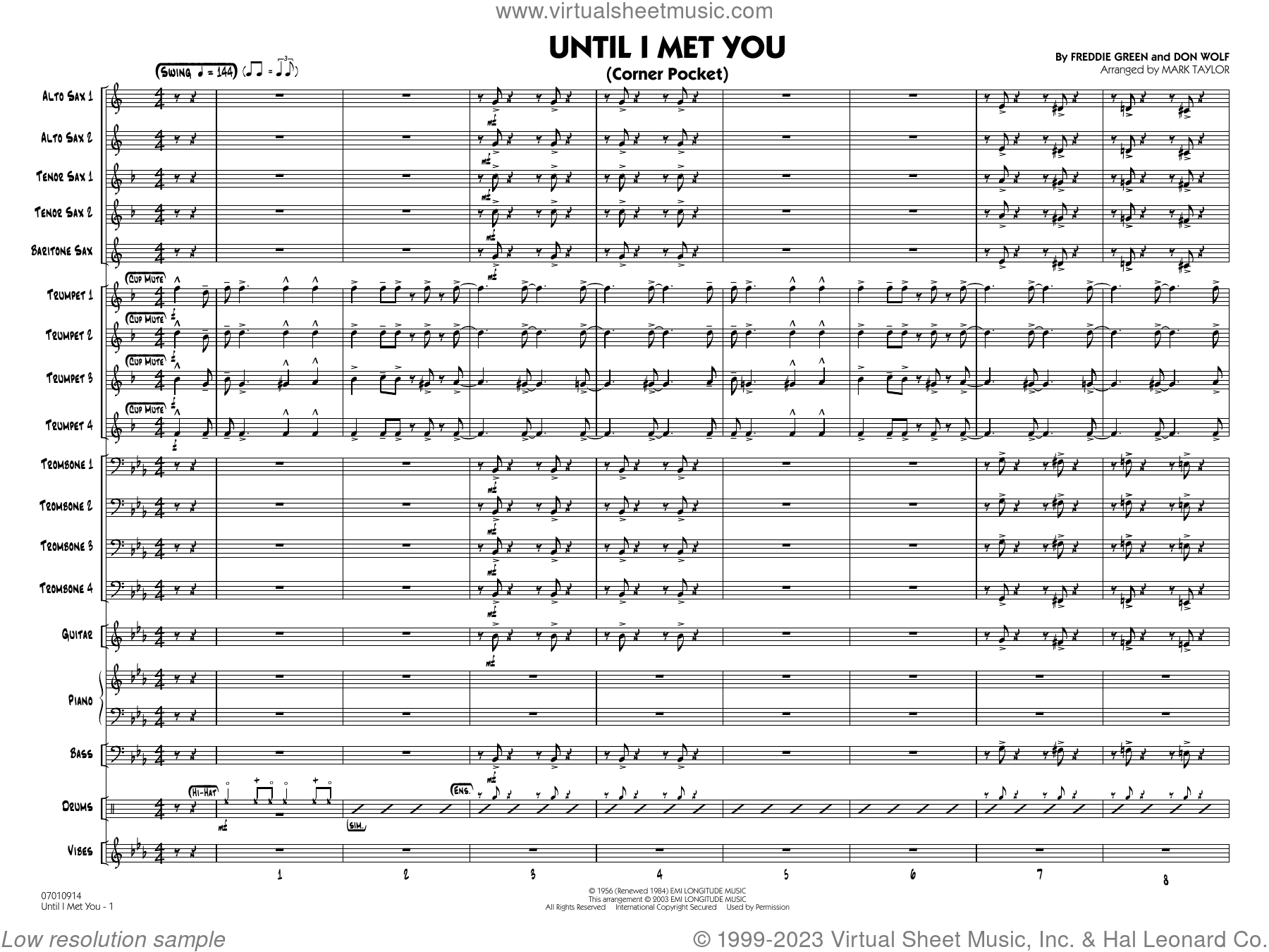 Mark Taylor: Until I Met You (Corner Pocket) (arr. Mark Taylor) sheet music (complete collection ...