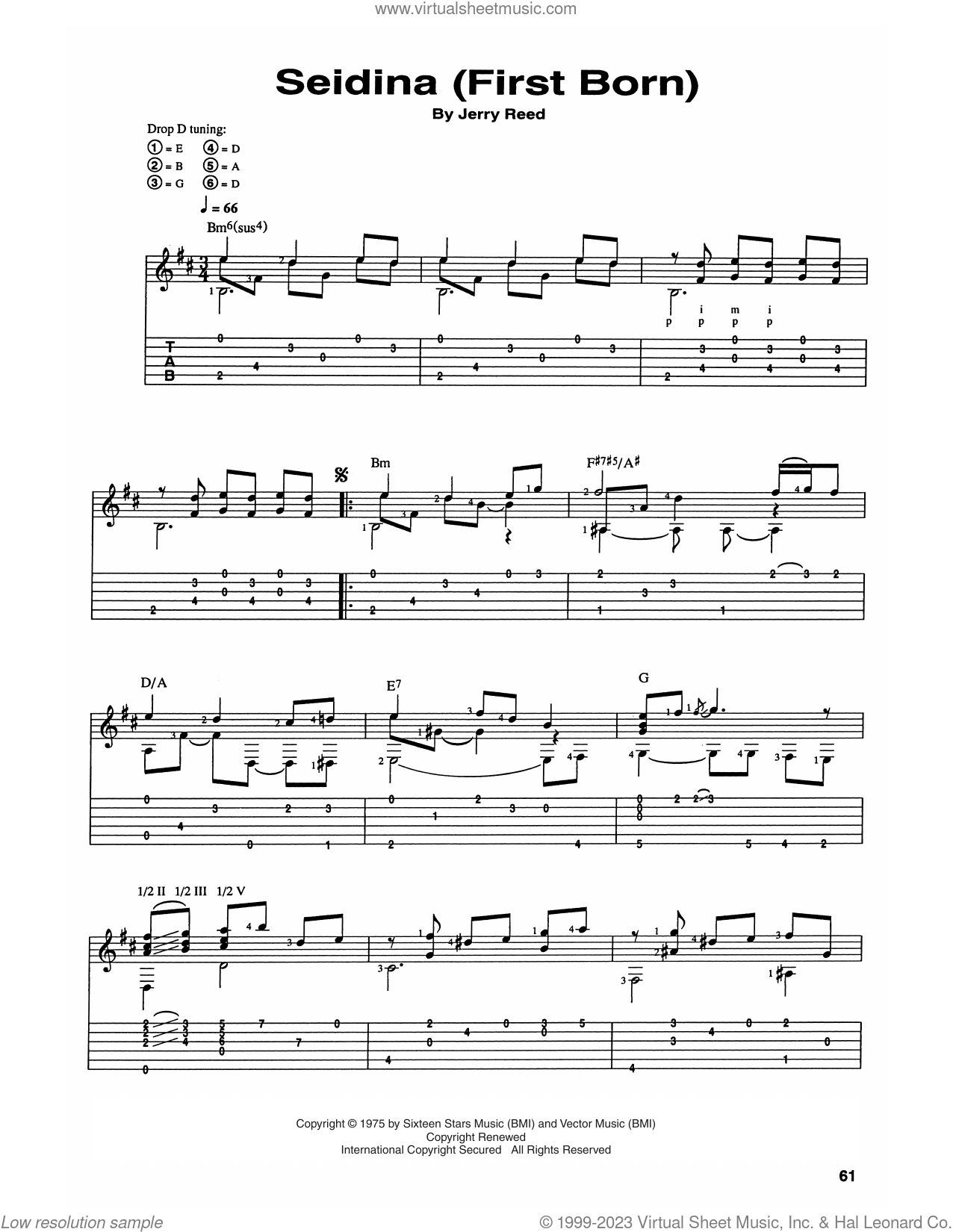 Seidina (First Born) sheet music for guitar (tablature) (PDF)