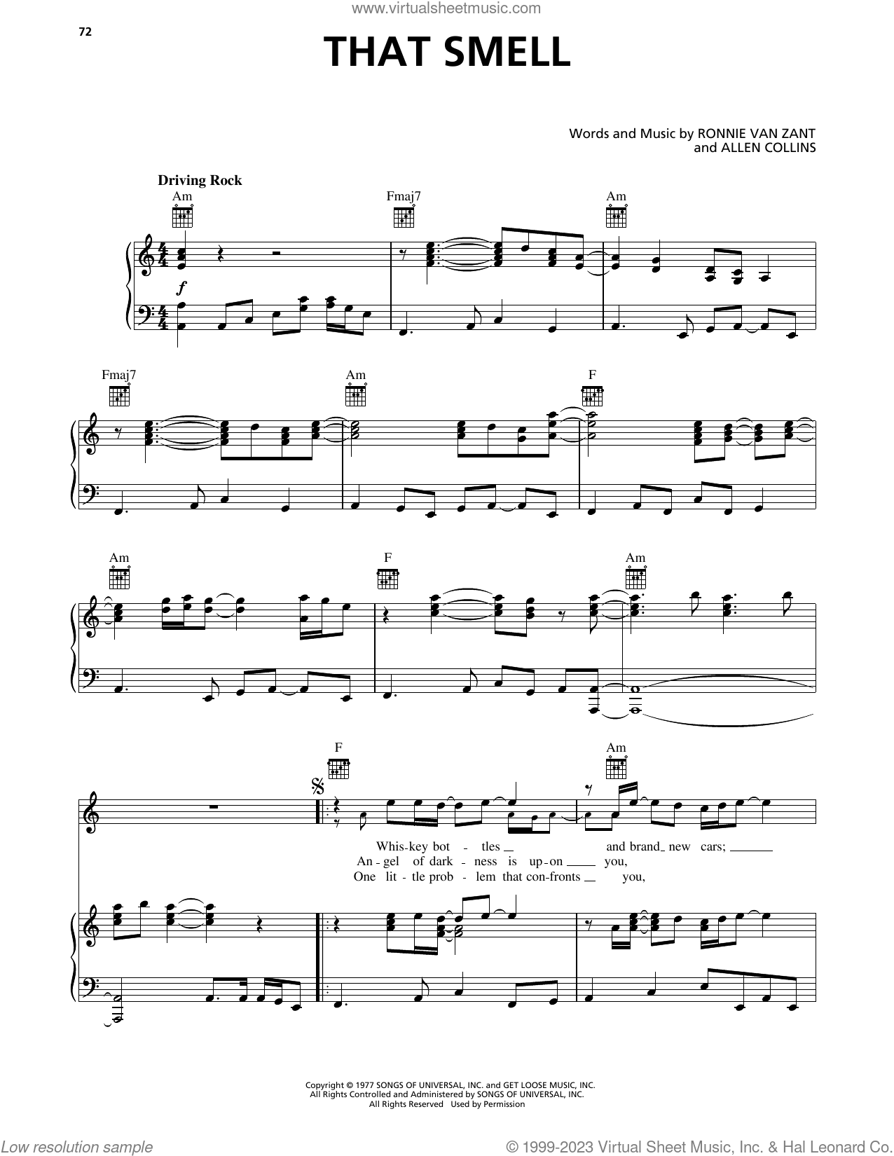 That Smell sheet music for voice, piano or guitar (PDF)