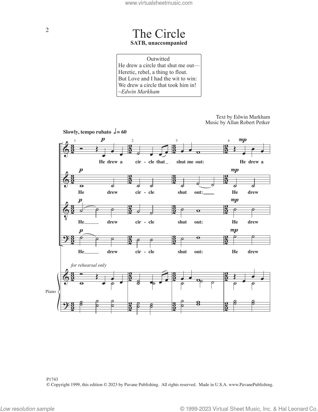 The Circle sheet music for choir (SATB: soprano, alto, tenor, bass)