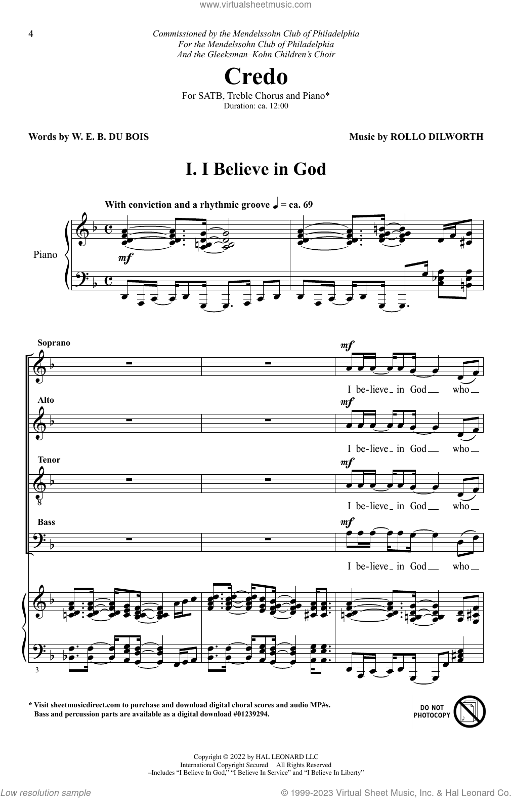 Credo sheet music for choir (SATB: soprano, alto, tenor, bass)