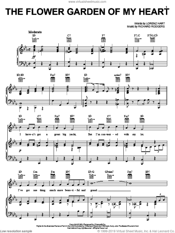 The Flower Garden Of My Heart sheet music for voice, piano or guitar