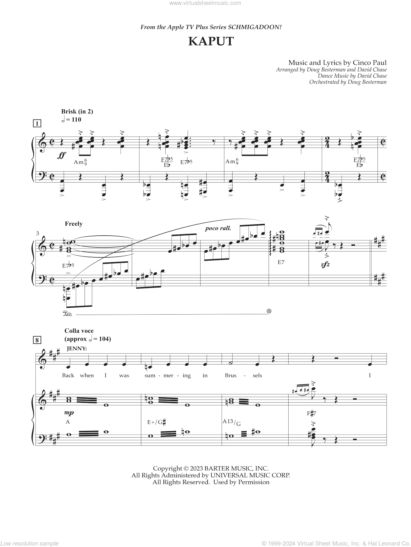 Kaput (from Schmigadoon! Season 2) sheet music for voice and piano