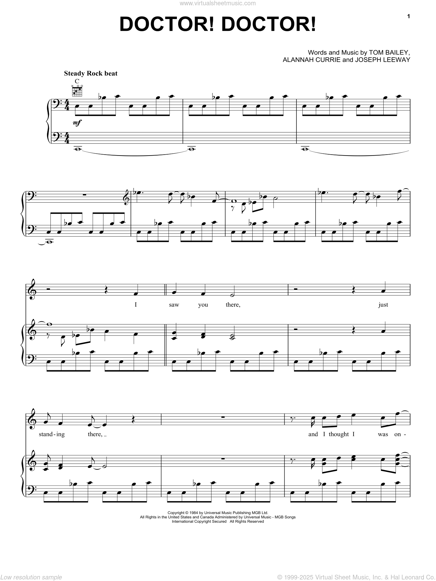 Doctor! Doctor! sheet music for voice, piano or guitar (PDF)