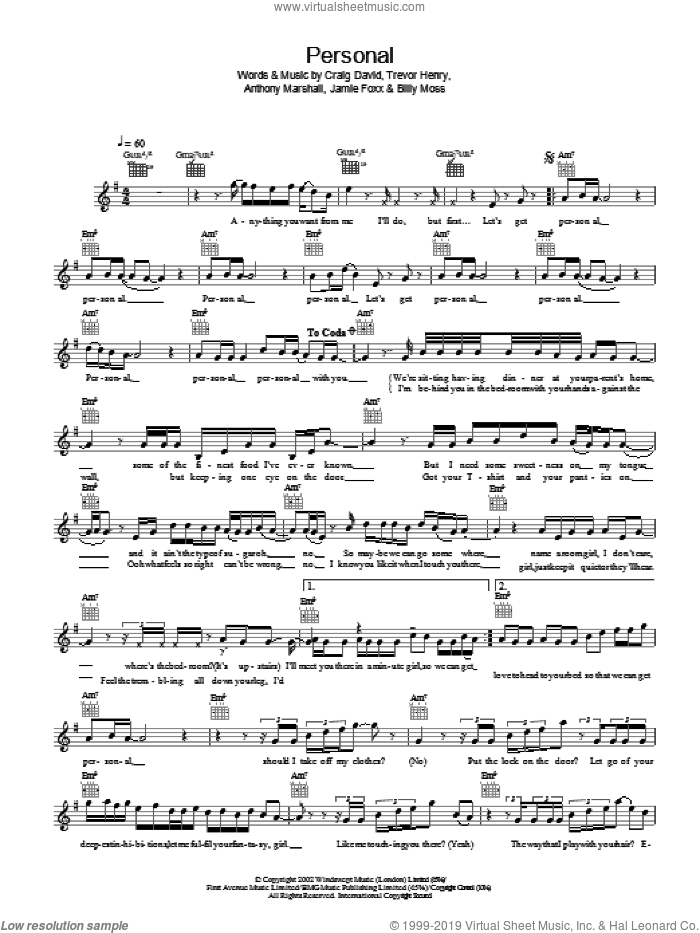 Personal sheet music for voice and other instruments (fake book)