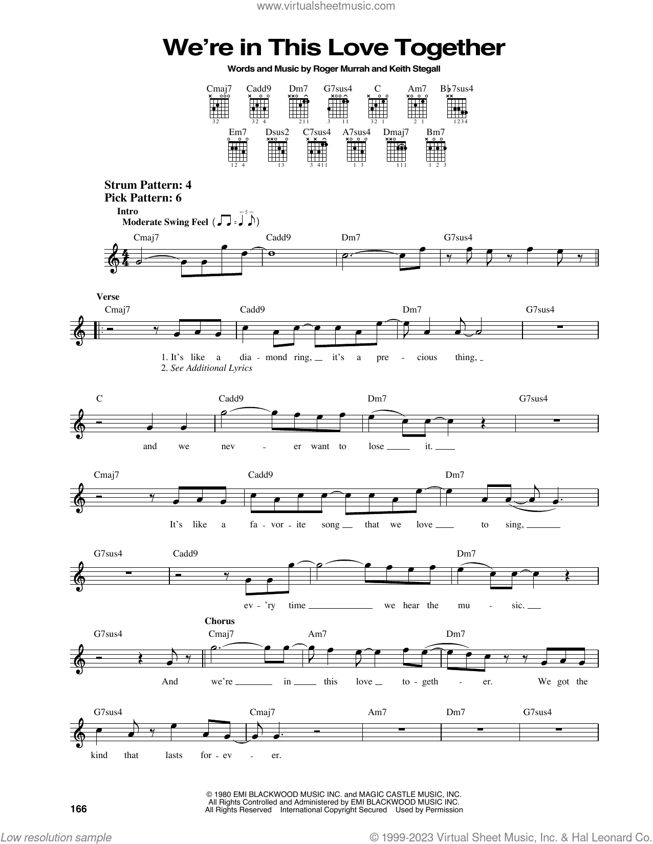 We're In This Love Together sheet music for guitar solo (chords)