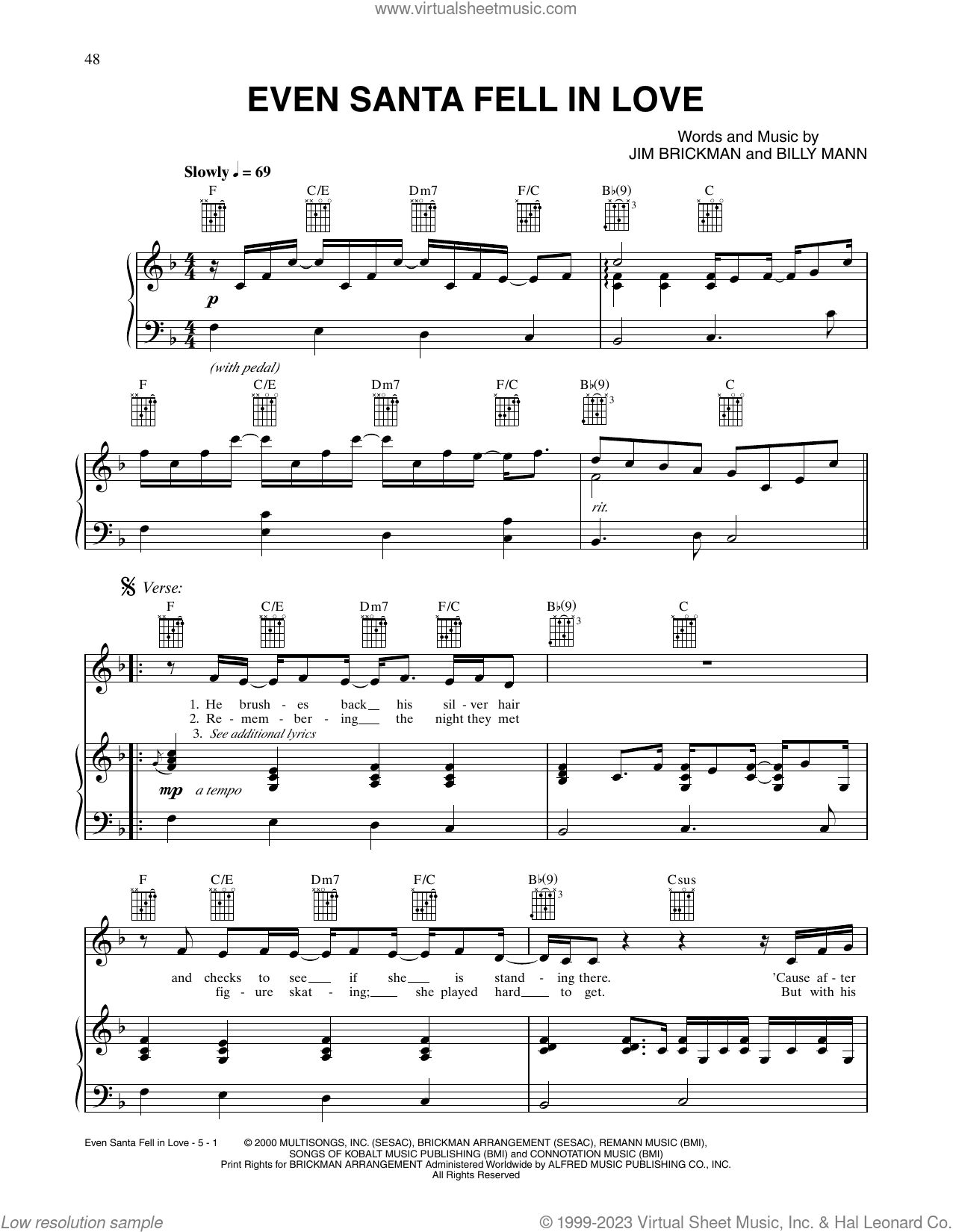 Even Santa Fell In Love sheet music for voice, piano or guitar