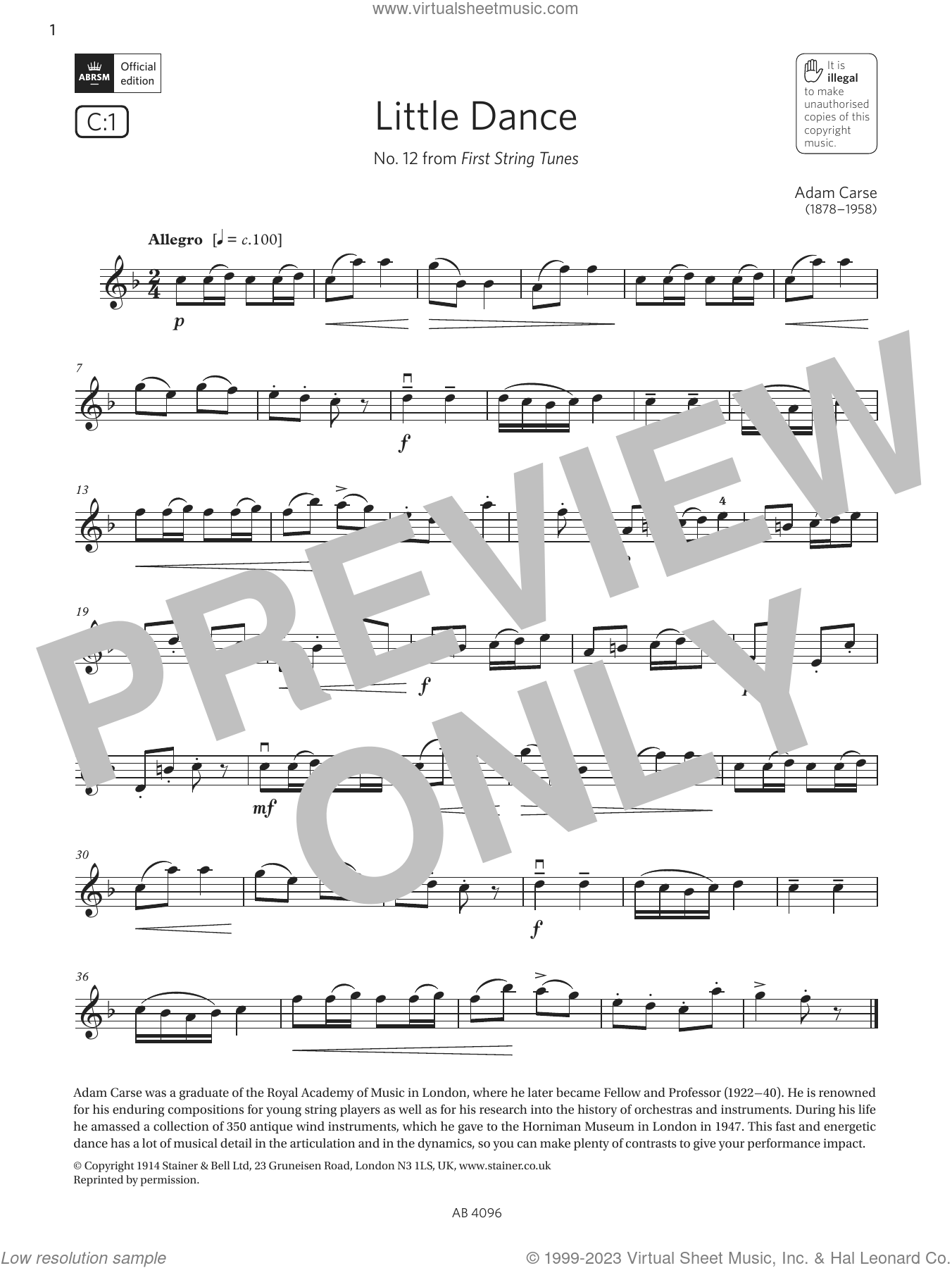 Little Dance (Grade 2, C1, from the ABRSM Violin Syllabus from 2024 ...