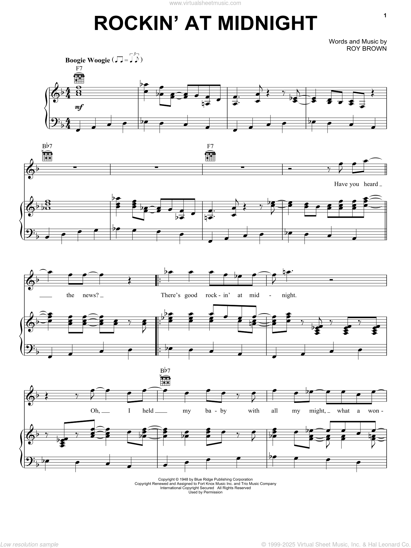 Rockin' At Midnight sheet music for voice, piano or guitar (PDF)