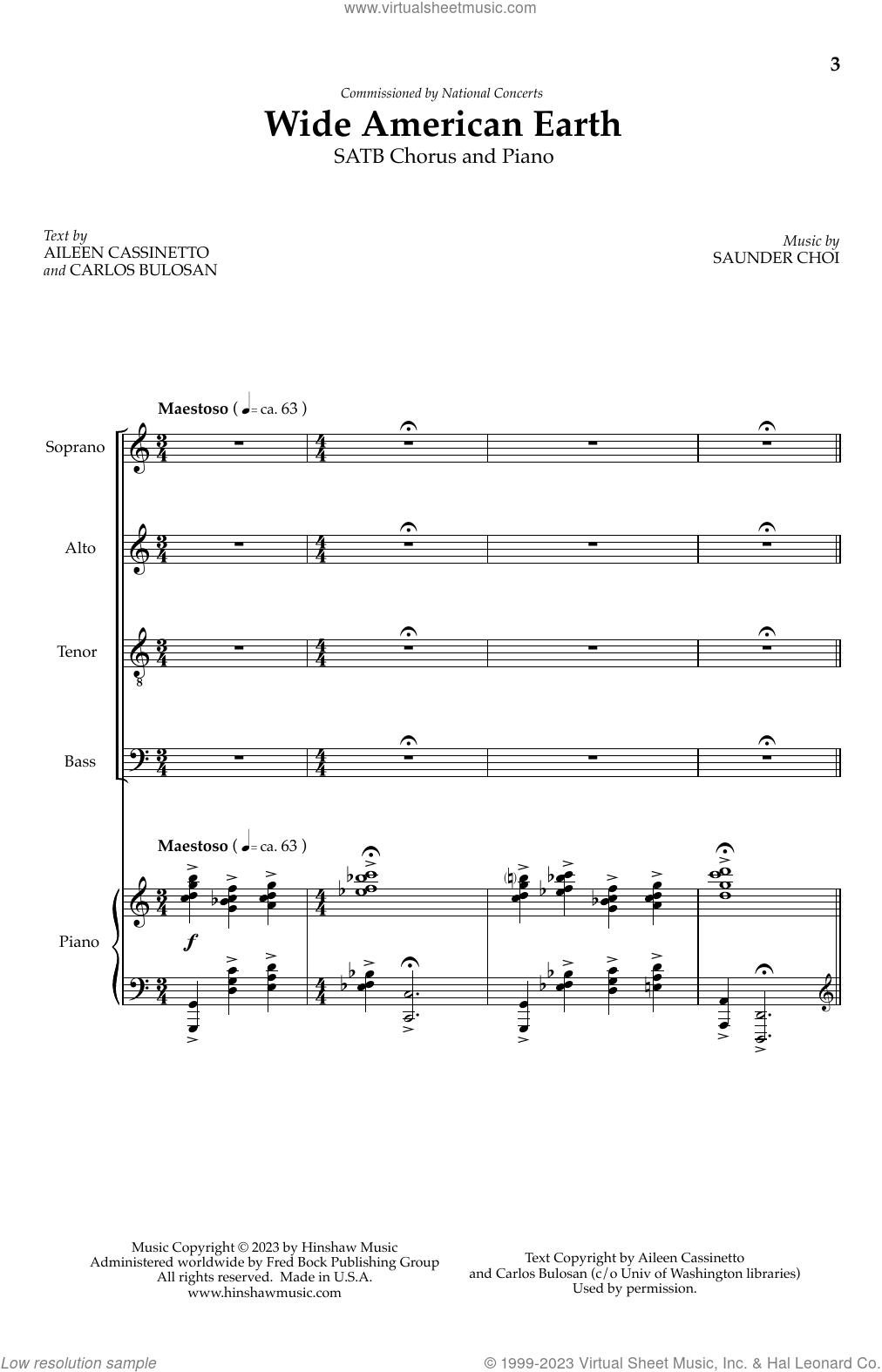 Wide American Earth sheet music for choir (SATB: soprano, alto, tenor ...