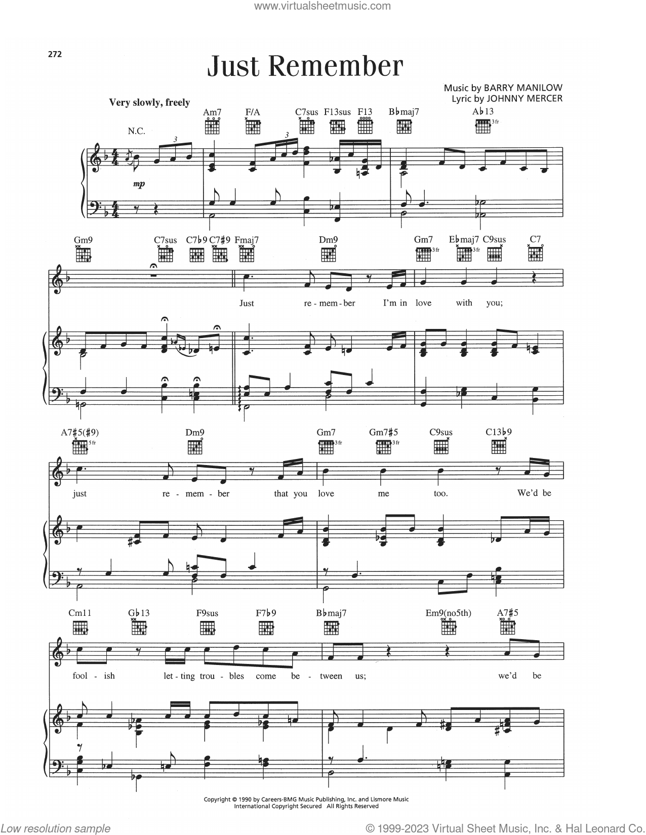Just Remember sheet music for voice, piano or guitar (PDF)