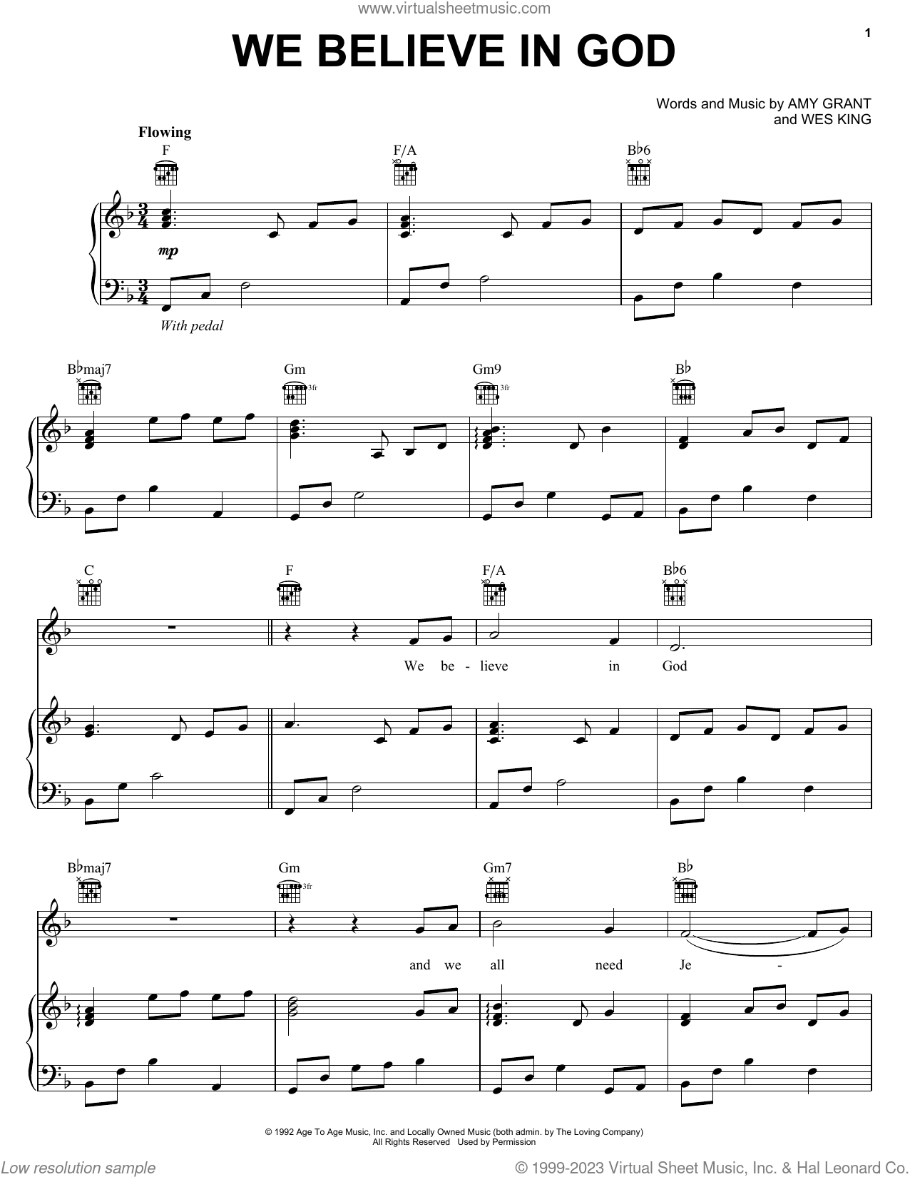 We Believe In God sheet music for voice, piano or guitar (PDF)