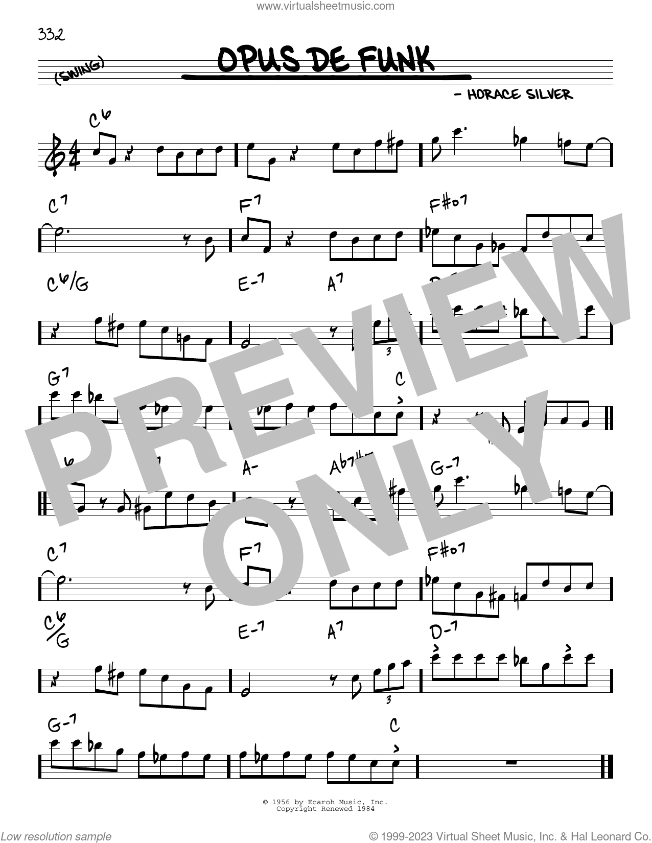 Opus De Funk sheet music (real book) (PDF)
