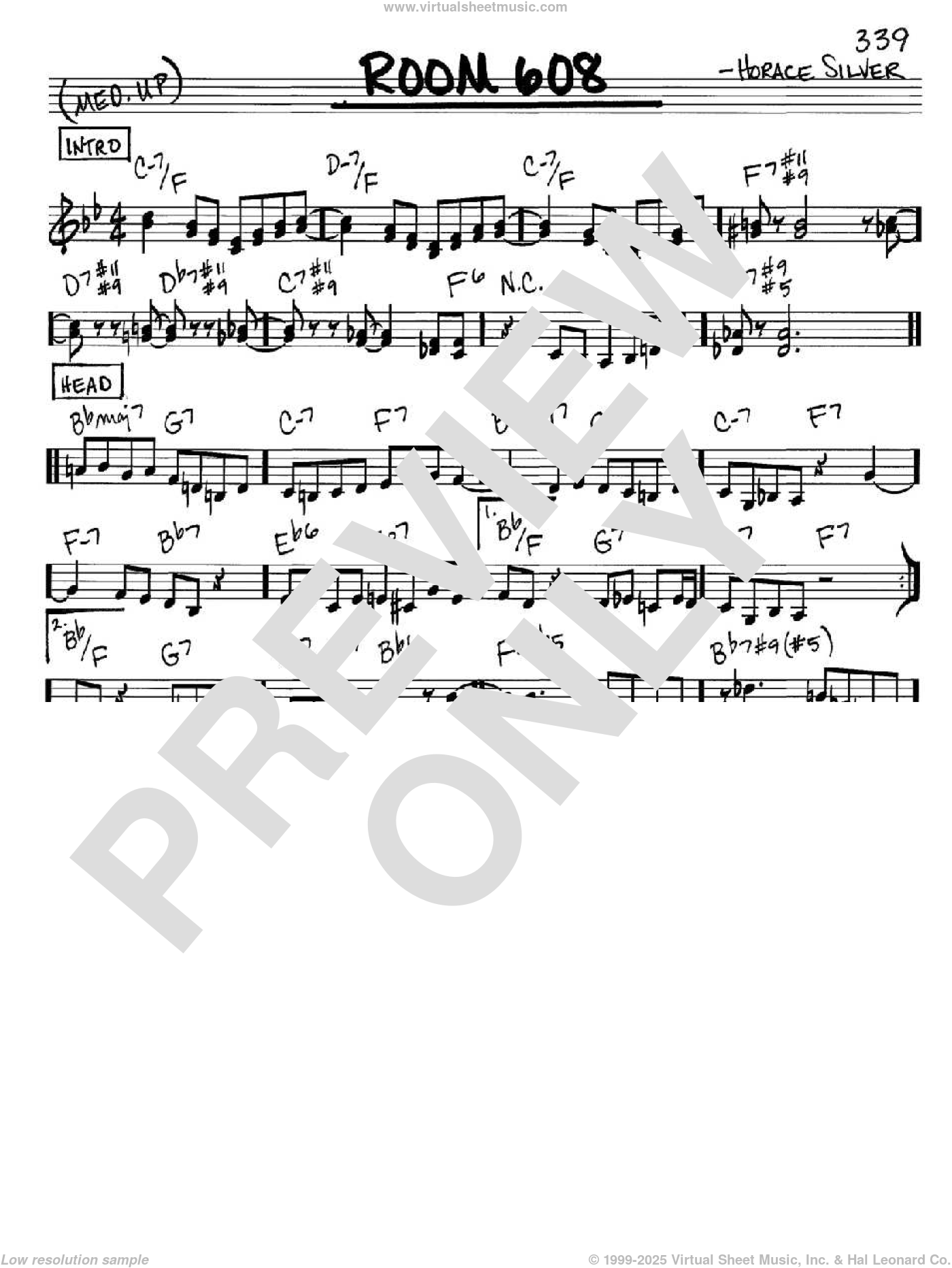 Room 608 sheet music (real book - melody and chords) (in C) (PDF)