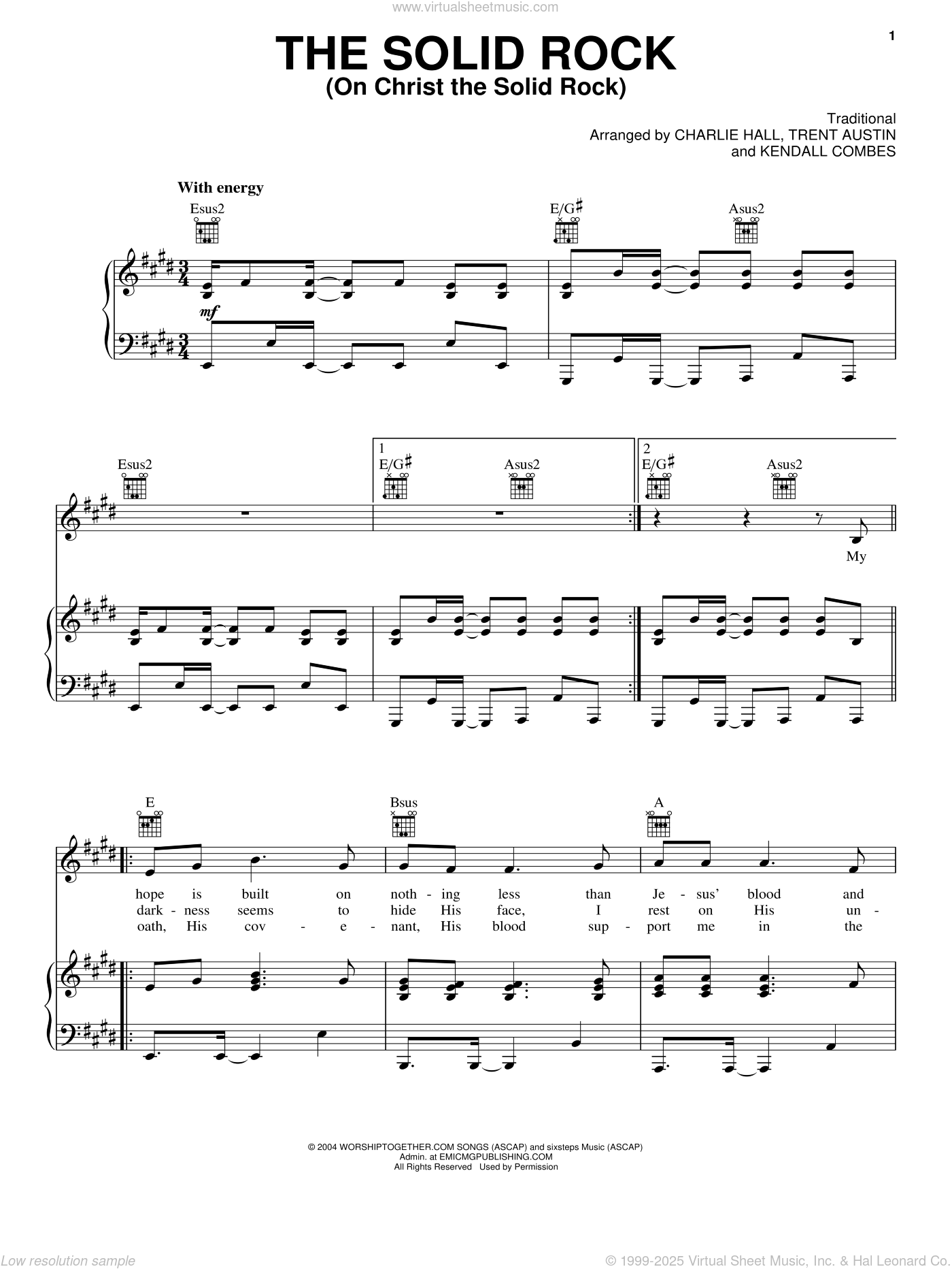 The Solid Rock (On Christ The Solid Rock) sheet music for voice, piano ...