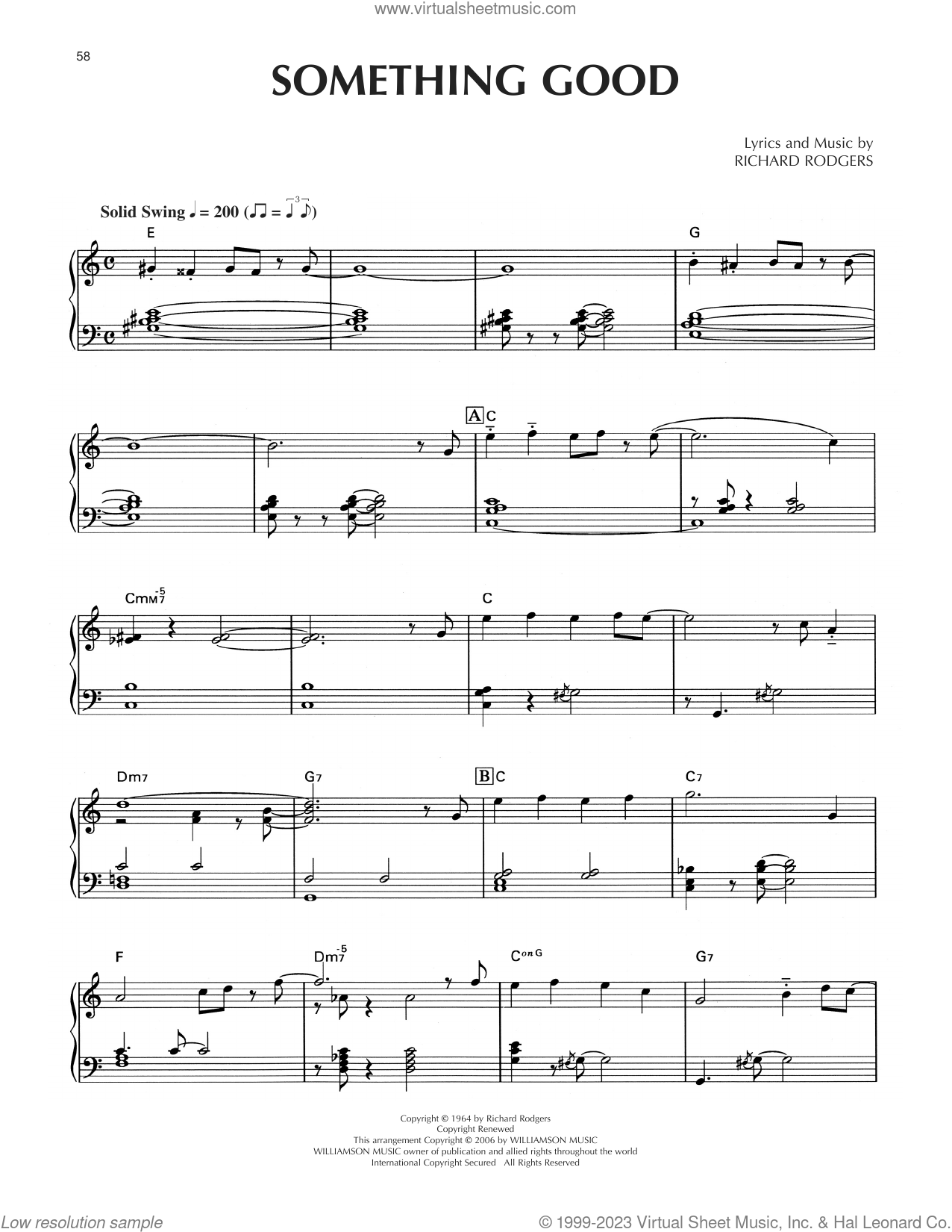 Something Good [Jazz version] (from The Sound Of Music) sheet music for ...