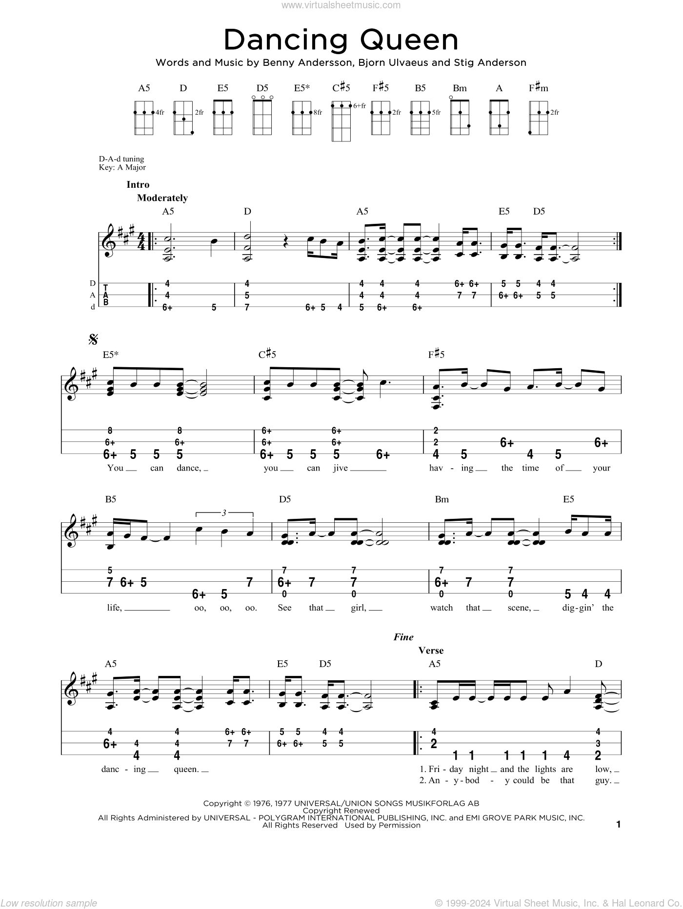 Dancing Queen (arr. Steven B. Eulberg) sheet music for dulcimer solo