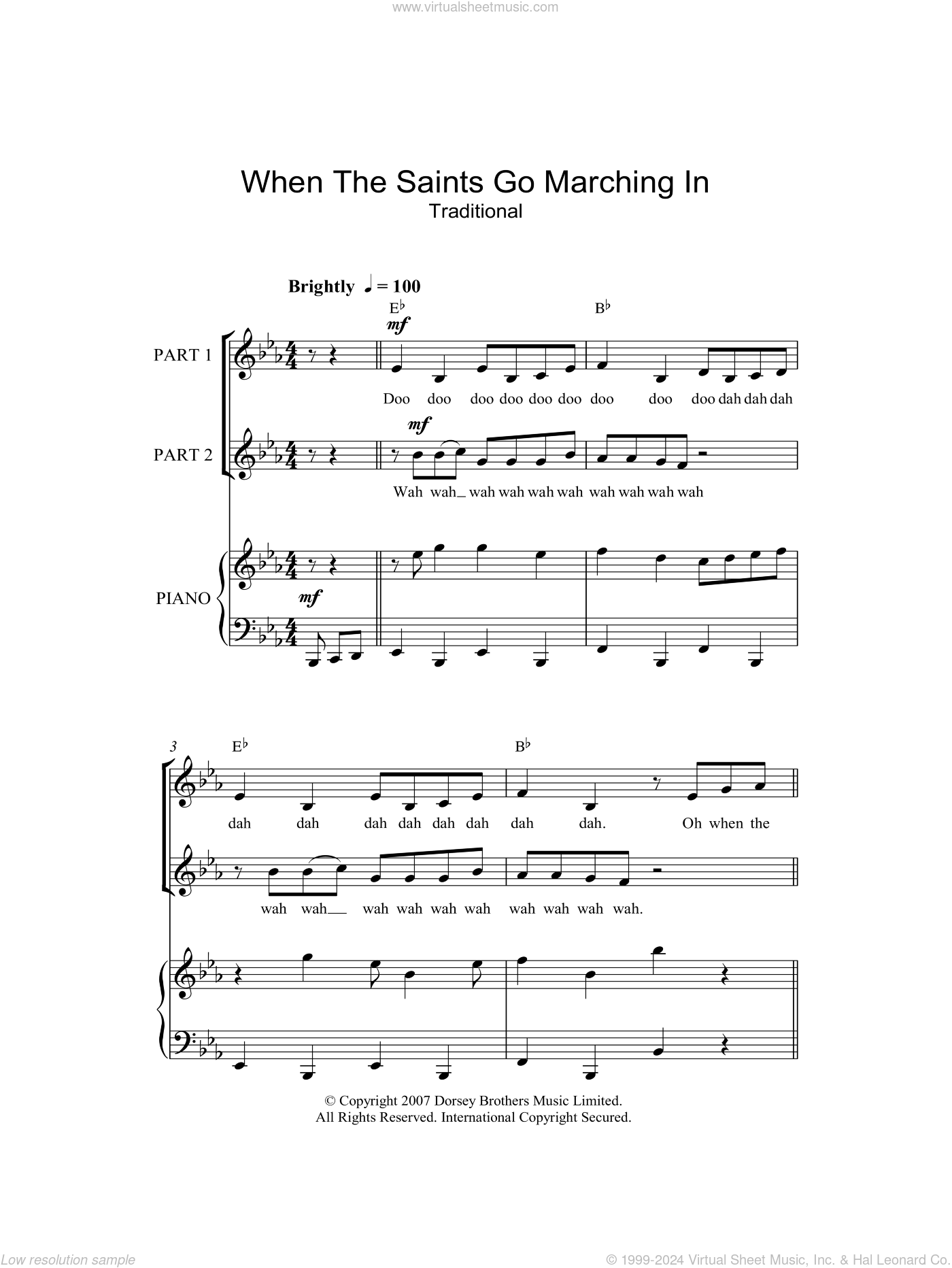 When The Saints Go Marching In (arr. Rick Hein) sheet music for choir ...
