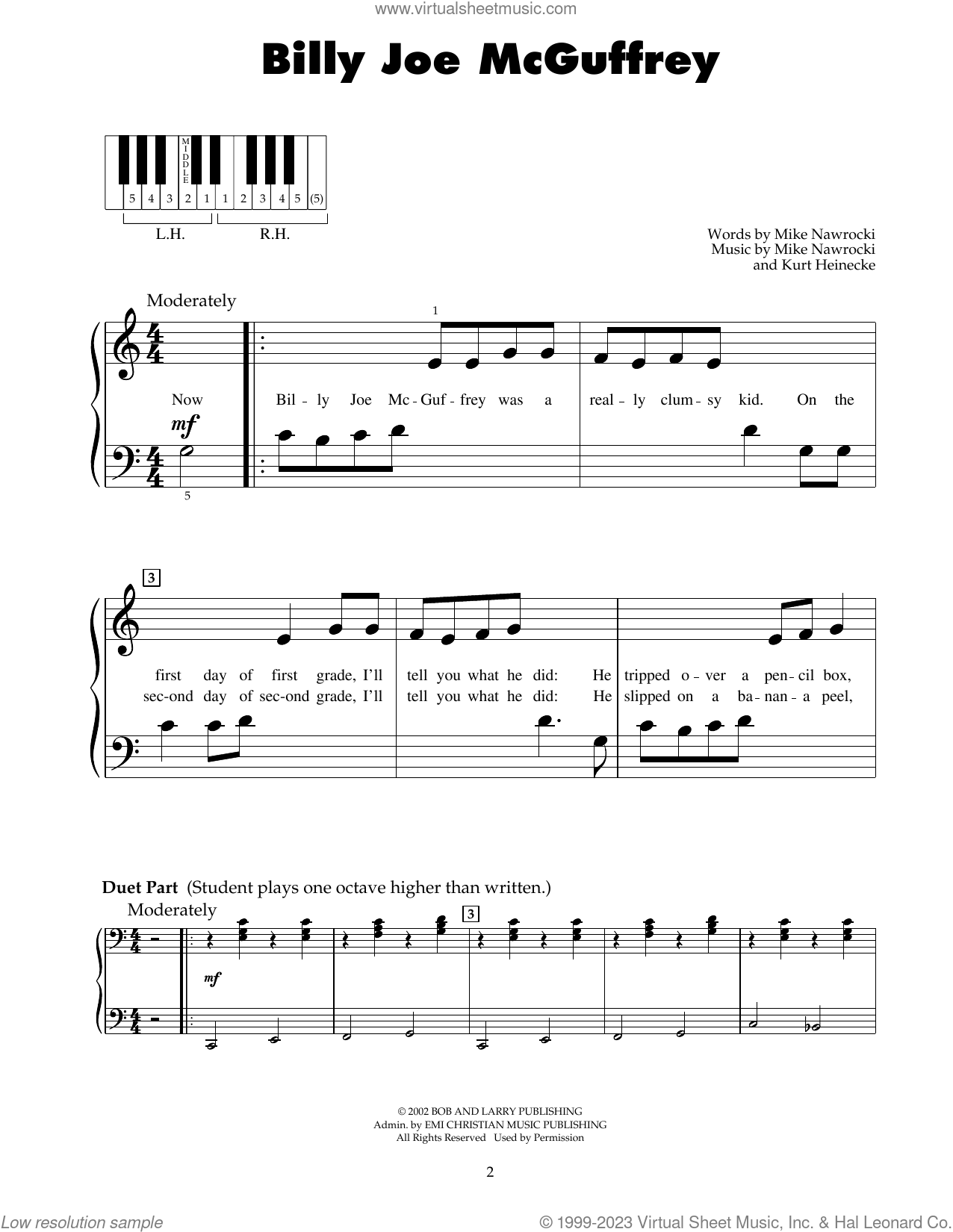 Billy Joe McGuffrey (from Jonah - A VeggieTales Movie) sheet music for ...
