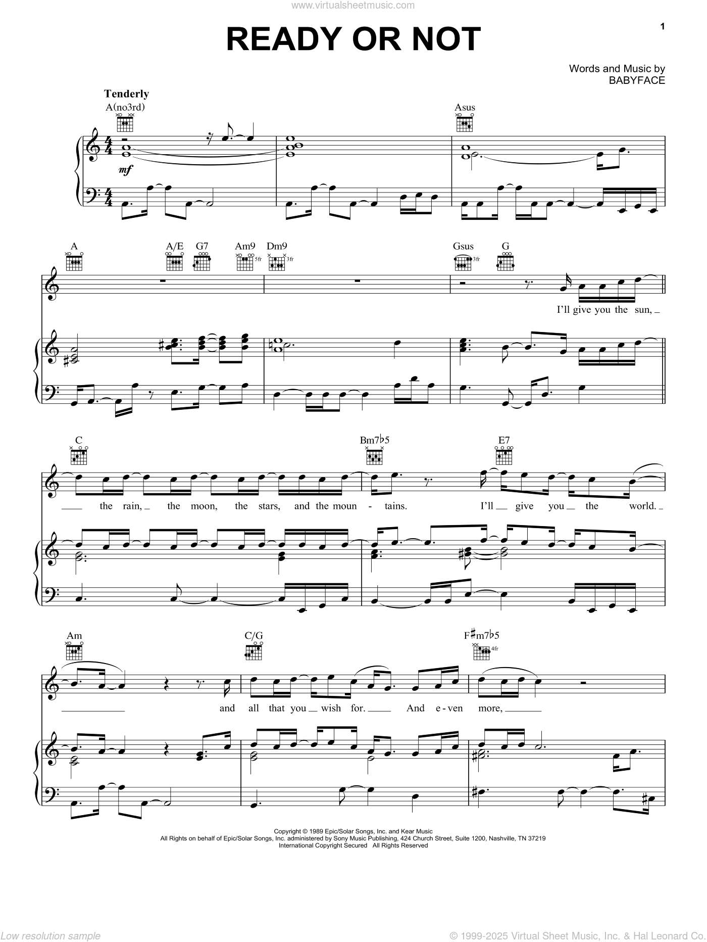 After 7: Ready Or Not sheet music for voice, piano or guitar