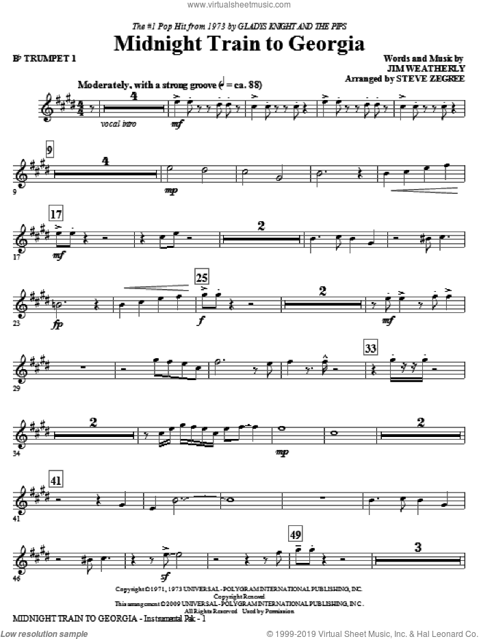 Midnight Train To Georgia (complete set of parts) sheet music for ...