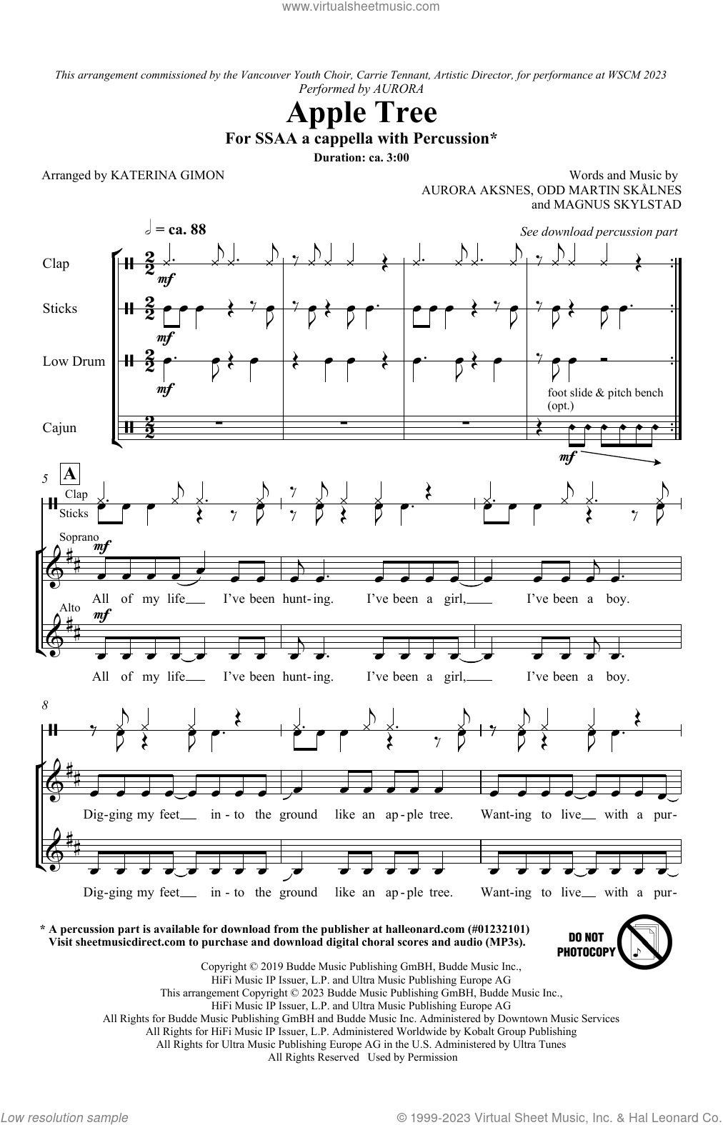 Apple Tree (arr. Katerina Gimon) sheet music for choir (SSAA: soprano ...