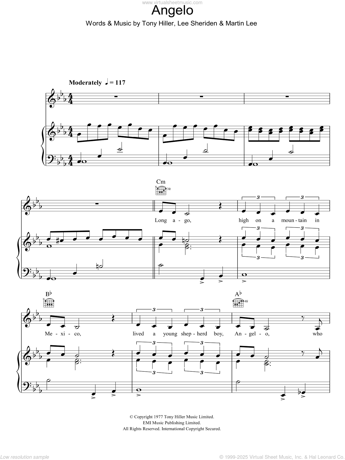 Angelo sheet music for voice, piano or guitar (PDF)