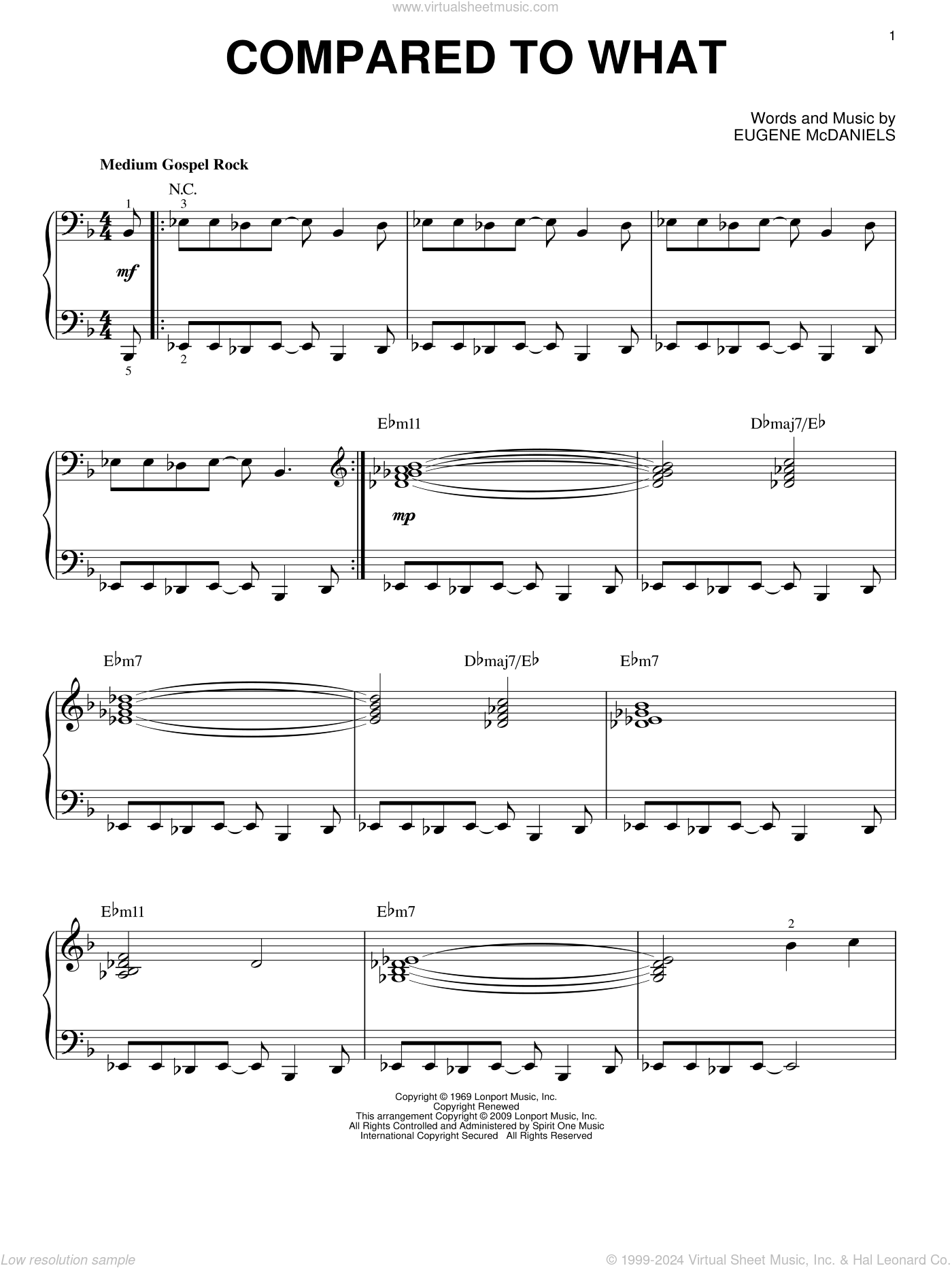 Compared To What (arr. Brent Edstrom) sheet music for piano solo
